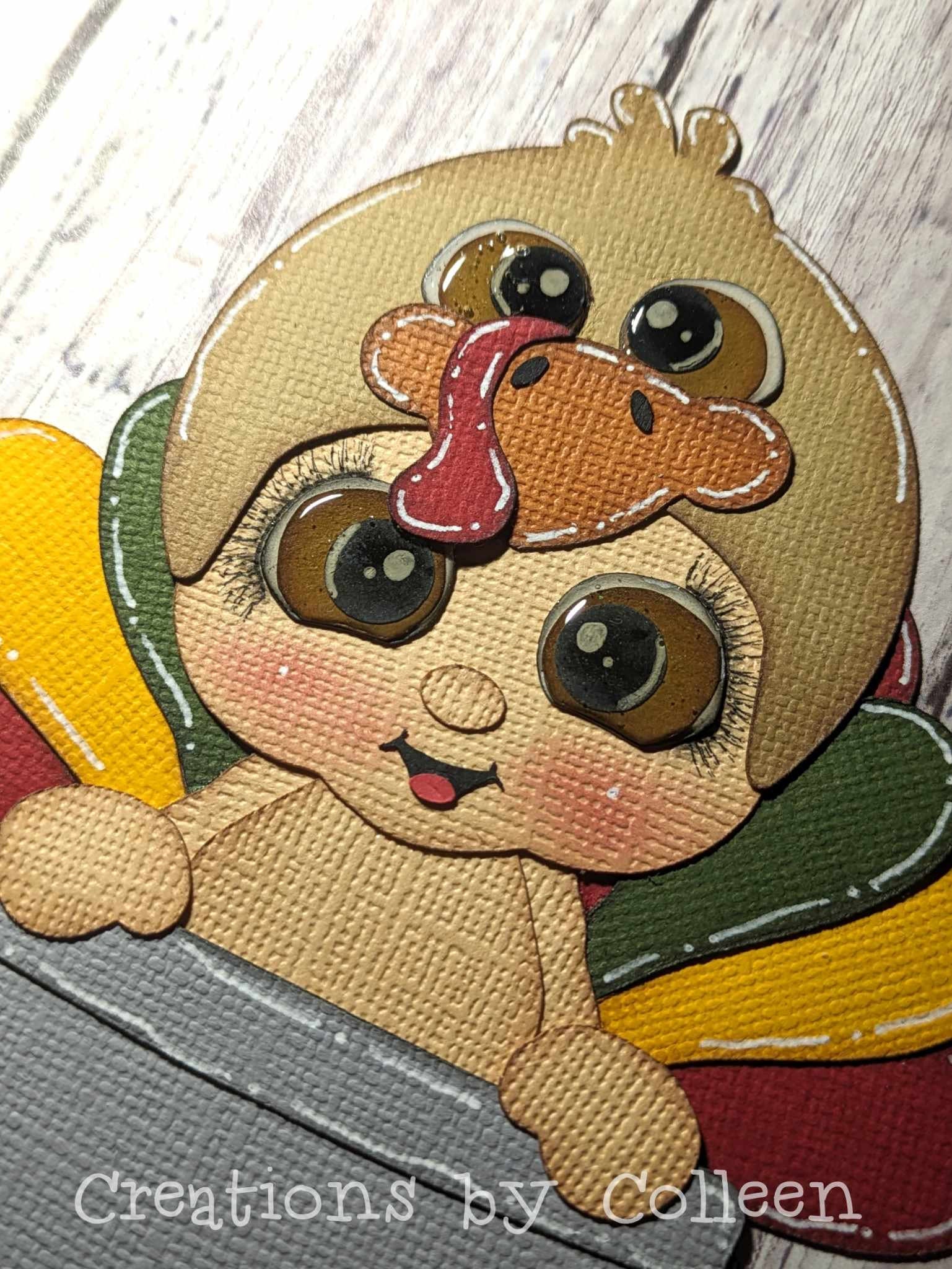 Premade Paper Piecing Baby Girl Boy First Thanksgiving Turkey Title ...