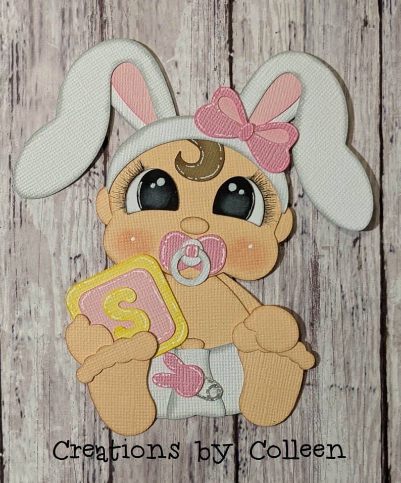 Premade Paper Piecing Baby Girl Easter Pink Scrapbooks Creations by ...