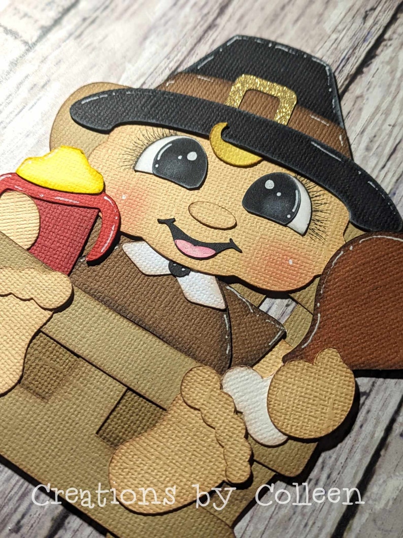 Premade Paper Piecing Baby Girl Boy First Thanksgiving Turkey Ay ...