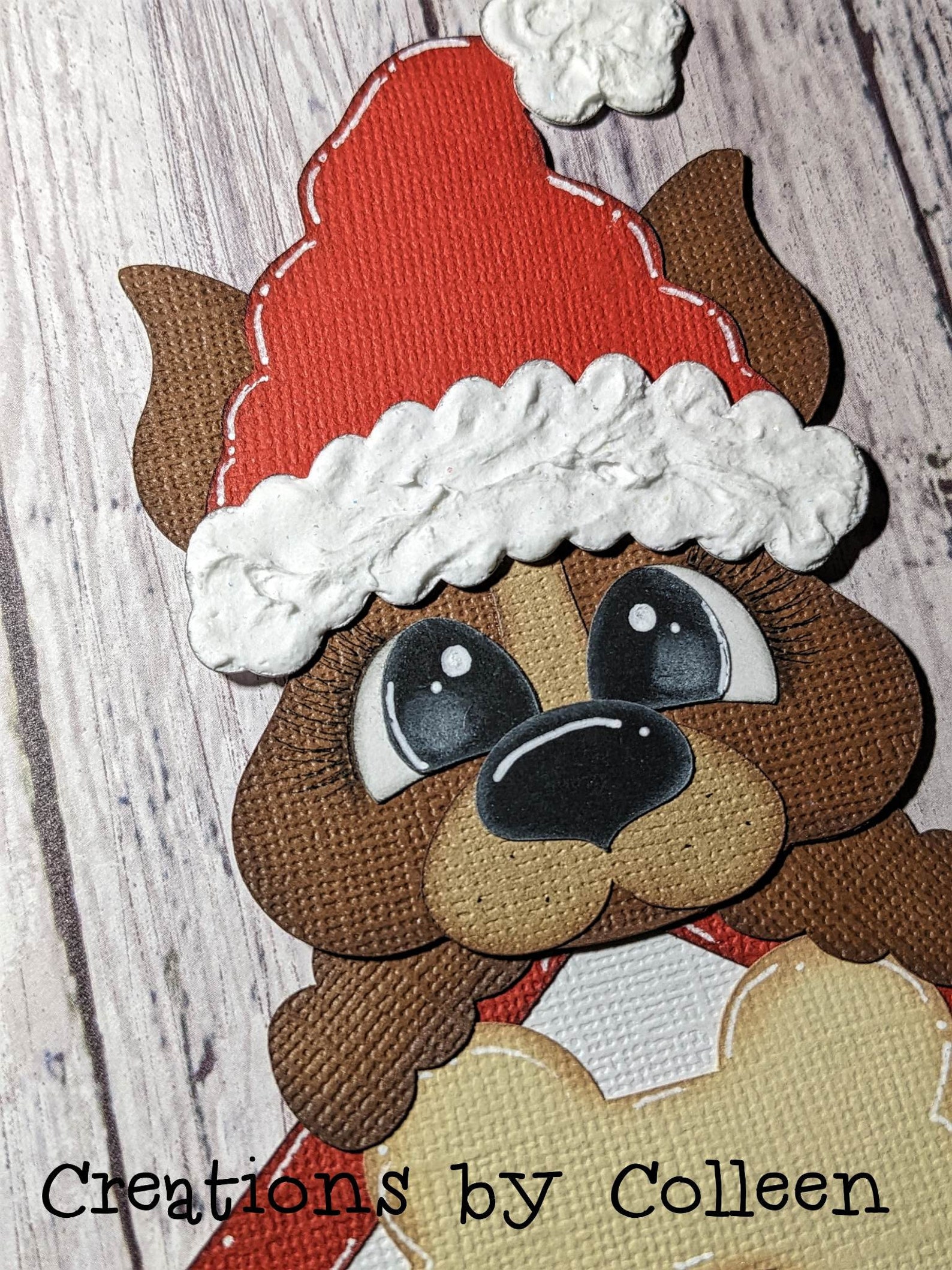 Christmas Dog Peeker Dog House Premade Paper Piecing Scrapbooking Cards ...