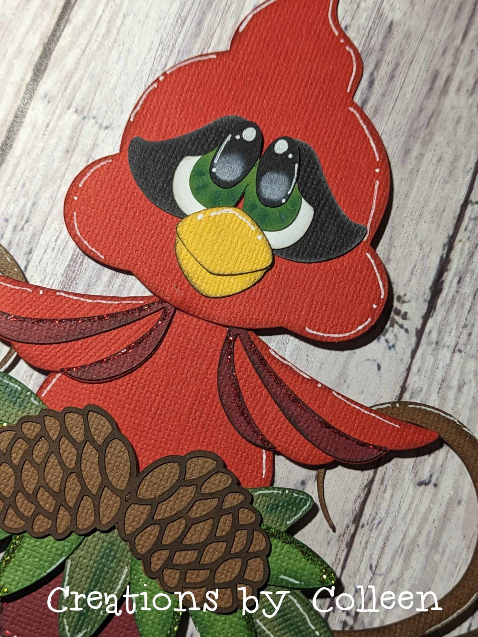 Premade Paper Piecing Cardinal Christmas Embellishment for Scrapbooking ...