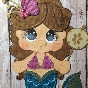Premade Paper Piecing for Scrapbooks Girl Mermaid Princess Ocean Life ...