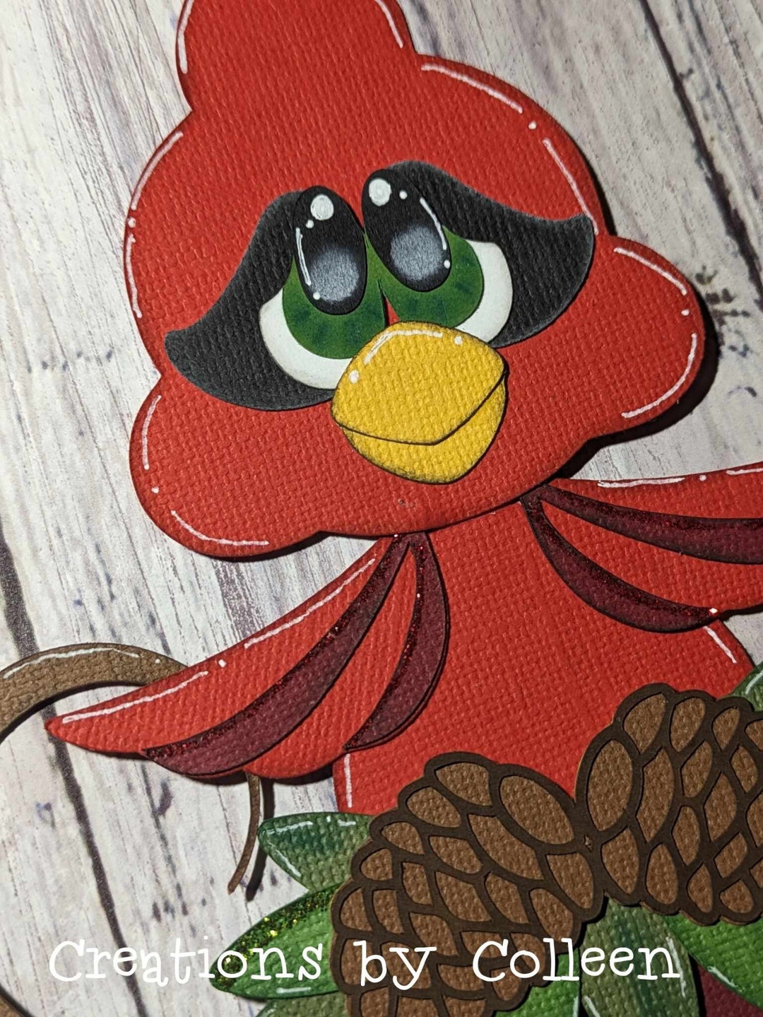 Premade Paper Piecing Cardinal Christmas Embellishment for Scrapbooking ...