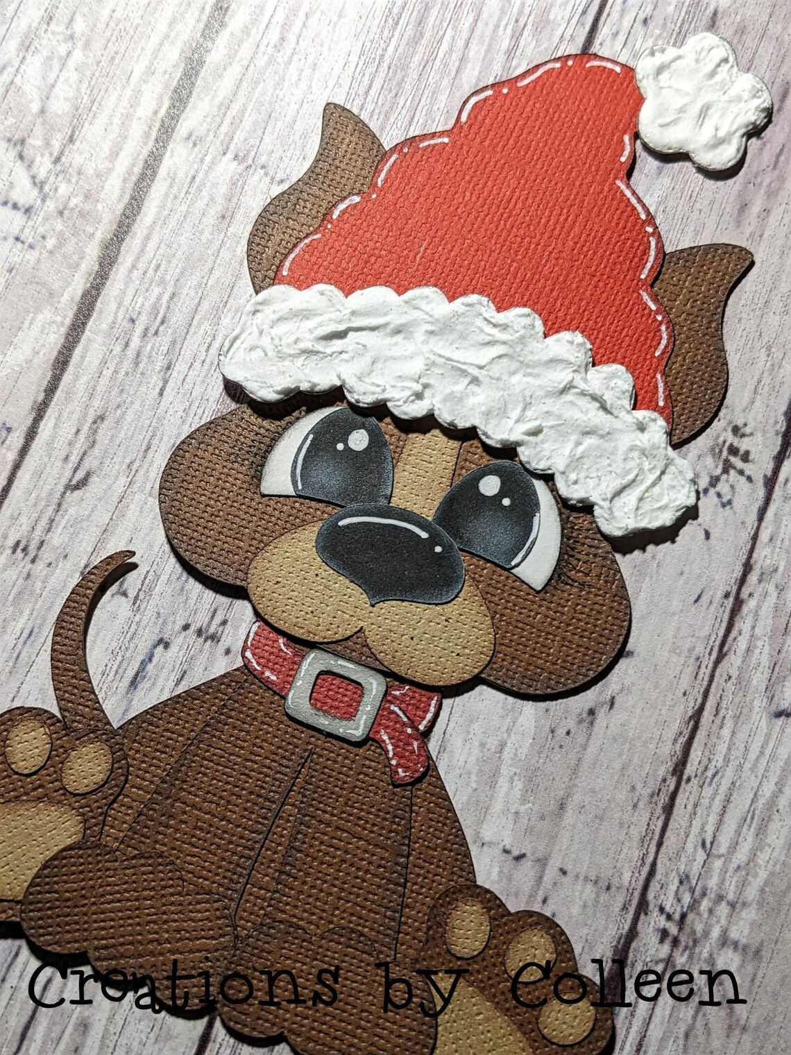 Christmas Dog Premade Paper Piecing Scrapbook Cards Creations by ...