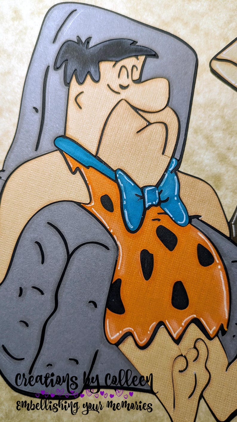 Sleeping Dad Freddy Stone Die Cut Premade Paper Piecing Scrapbooking ...