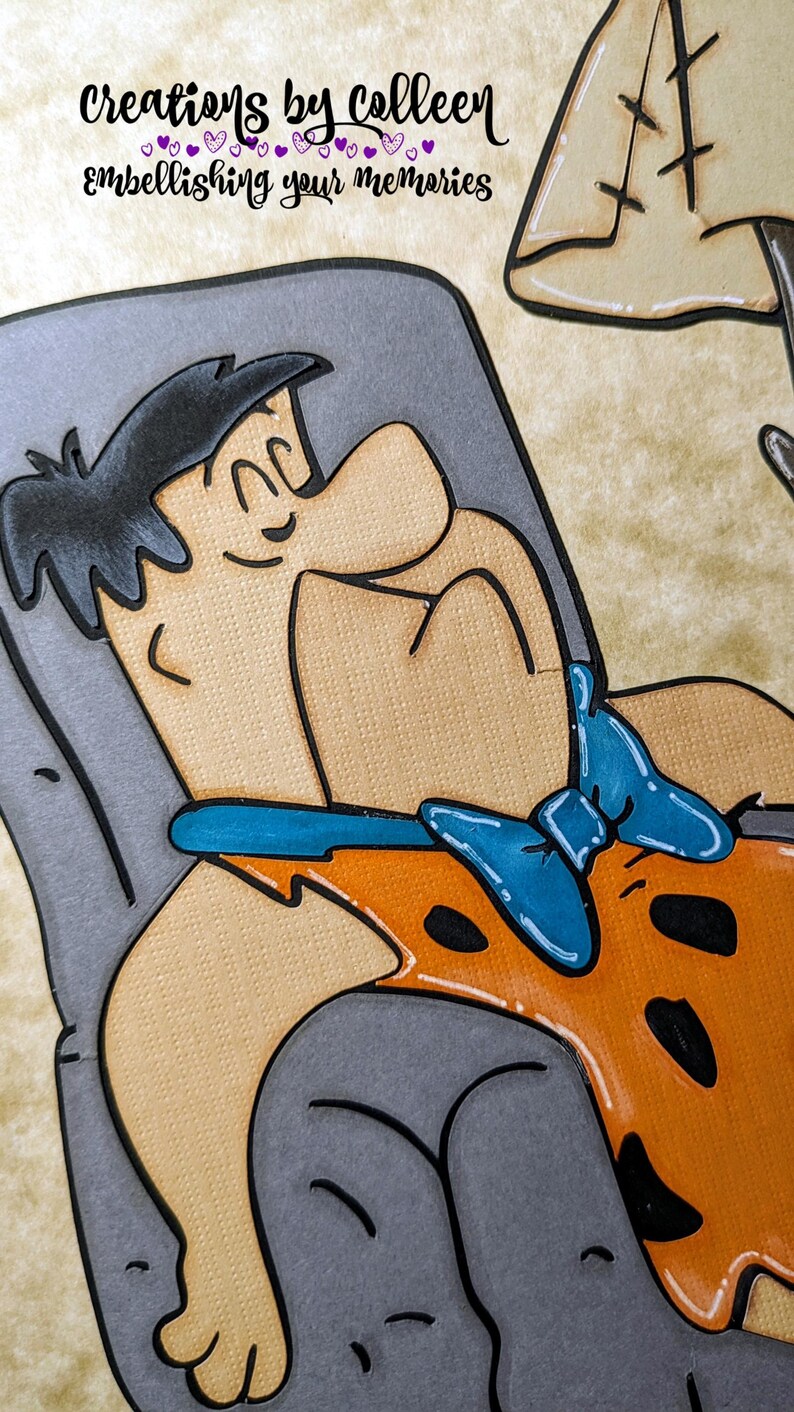 Sleeping Dad Freddy Stone Die Cut Premade Paper Piecing Scrapbooking ...