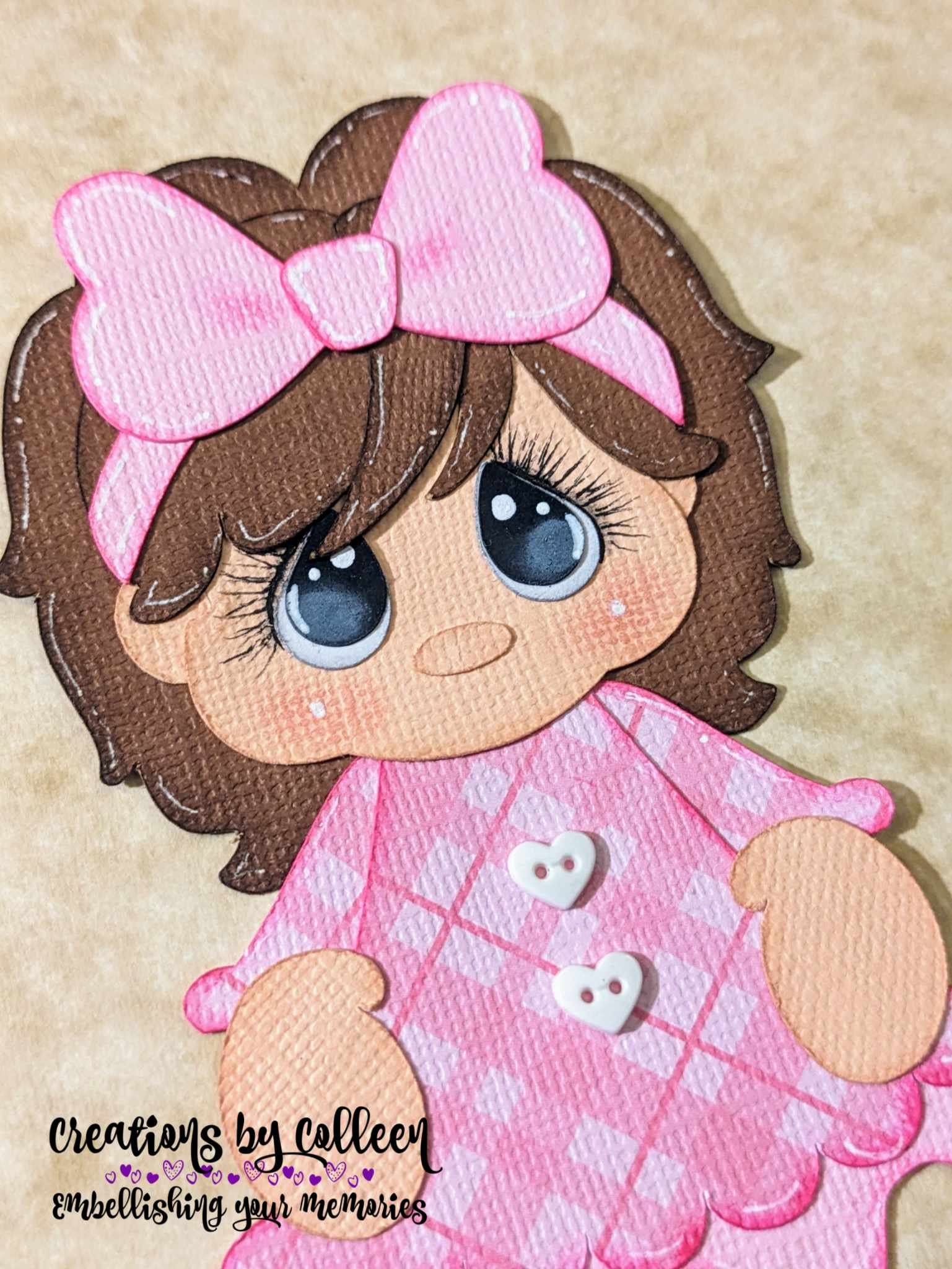 Premade Paper Piecing Little Girl Dress Kids Embellishment for ...