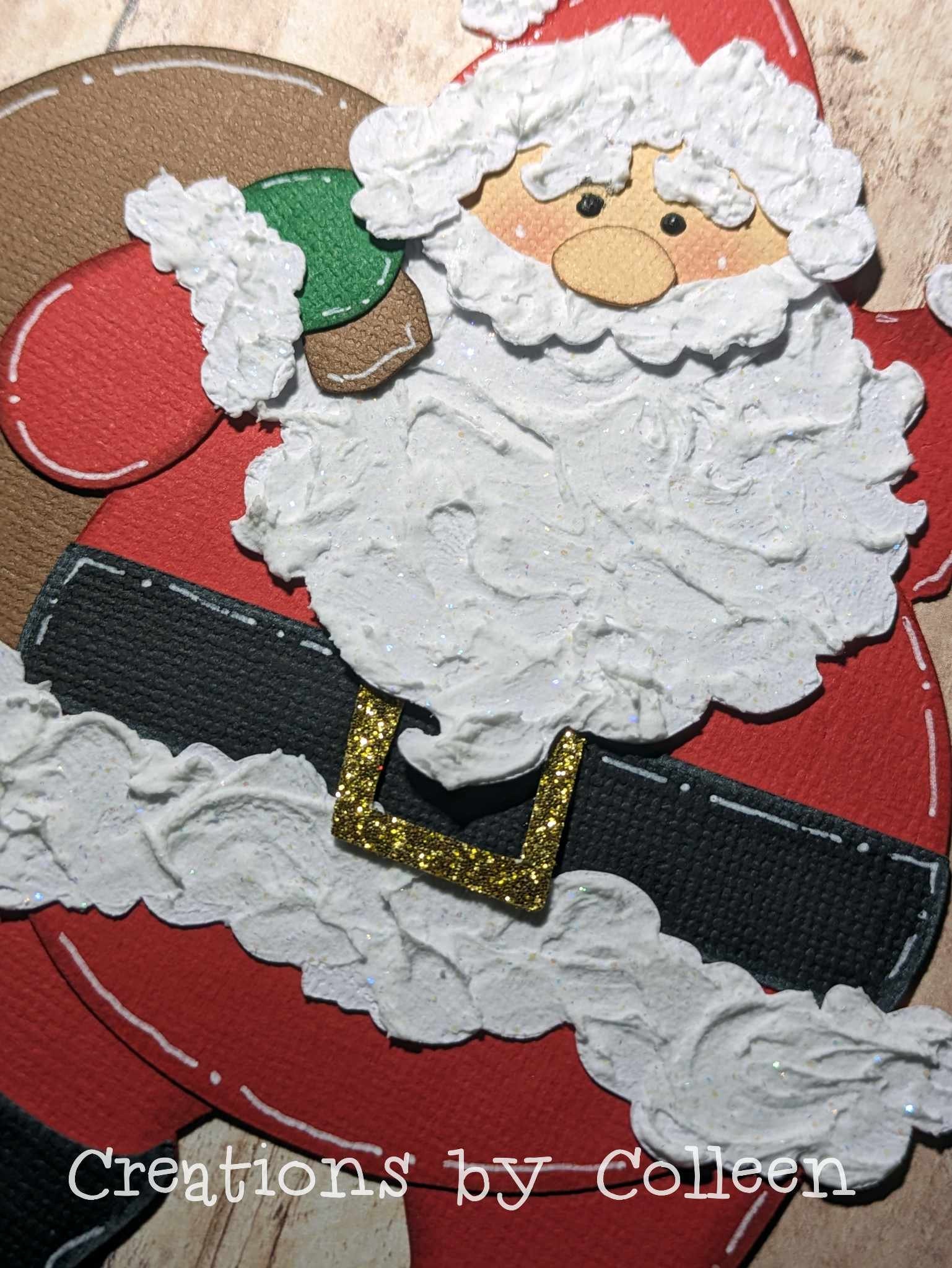 Premade Paper Piecing Santa! Christmas Embellishment for Scrapbooking ...