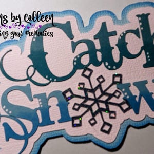 Catching Snowflakes Premade Title Winter Paper Piecing Scrapbooking ...