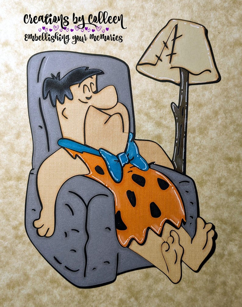 Sleeping Dad Freddy Stone Die Cut Premade Paper Piecing Scrapbooking ...