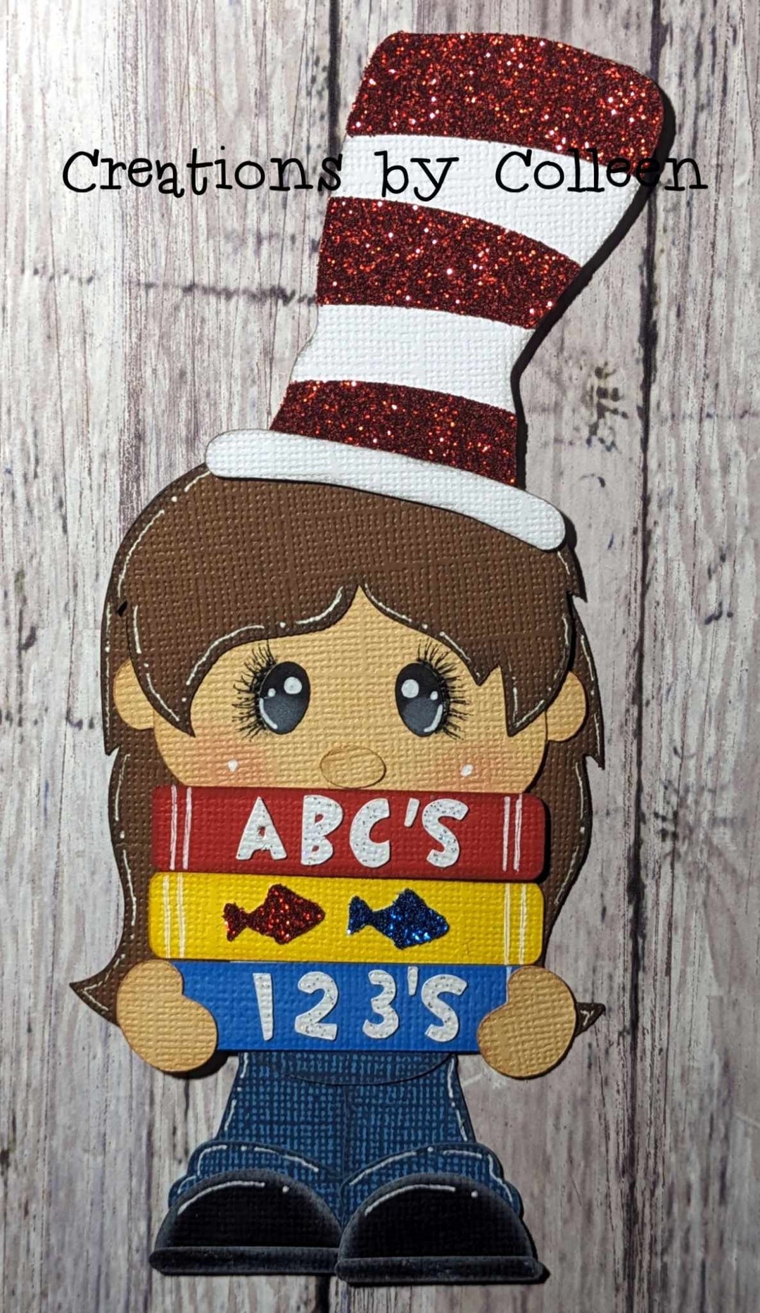 Paper Piecing: Girl With Books, Scrapbooking Embellishment - Etsy