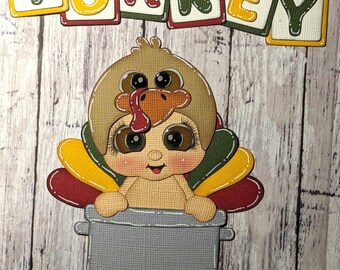 Gobble Til You Wobble Premade Paper Piecing Set Turkey Thanksgiving ...