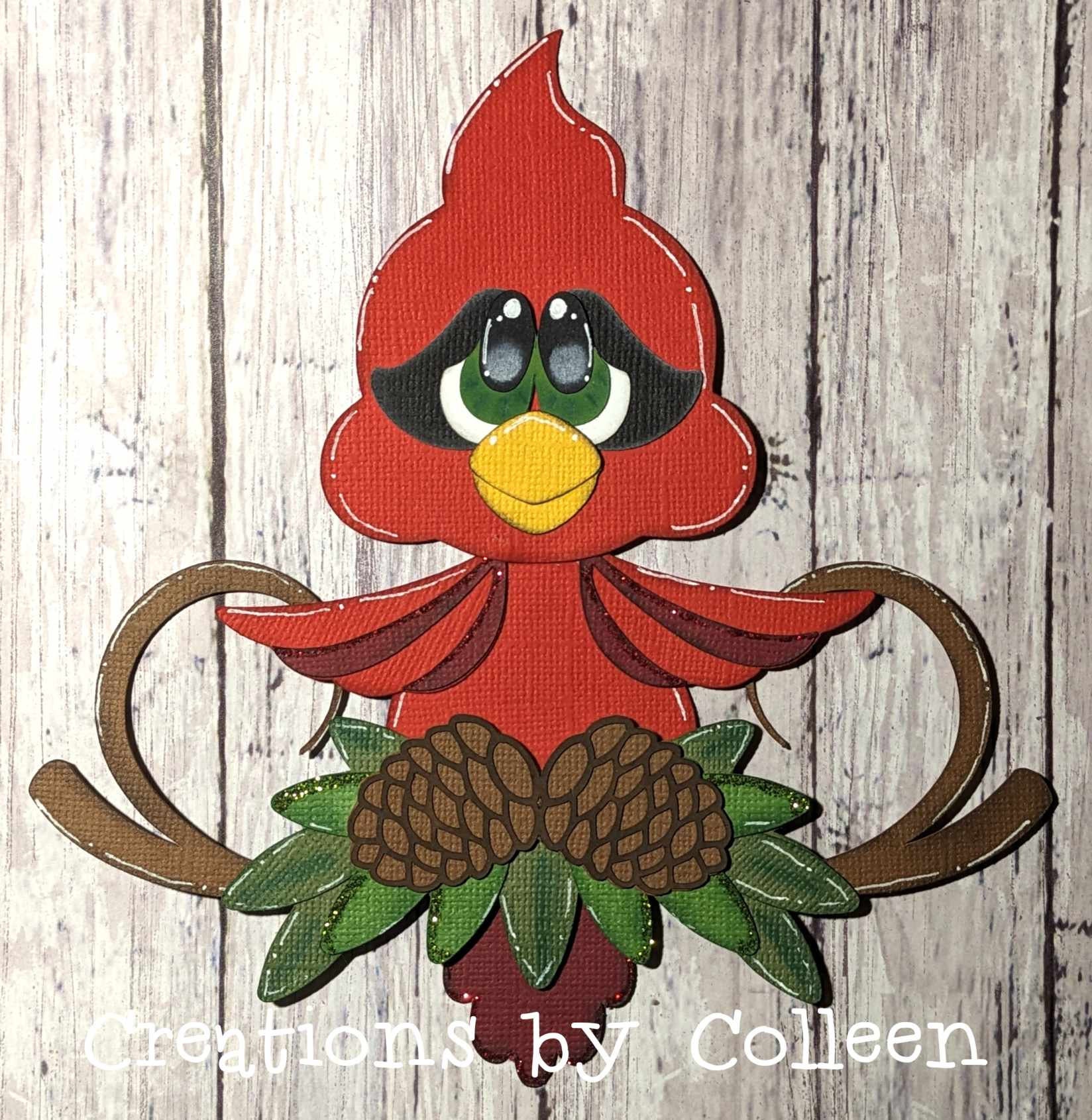 Premade Paper Piecing Cardinal Christmas Embellishment for Scrapbooking ...