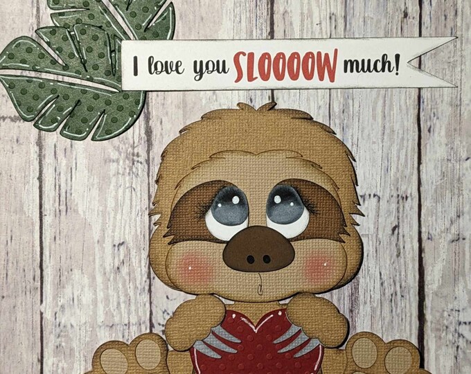 Premade Paper Piecing Sloth Love Embellishment for Scrapbooking & Cards ...