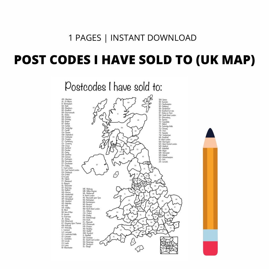 Order Map | UK Postcodes Map | Download | Small Business - Etsy