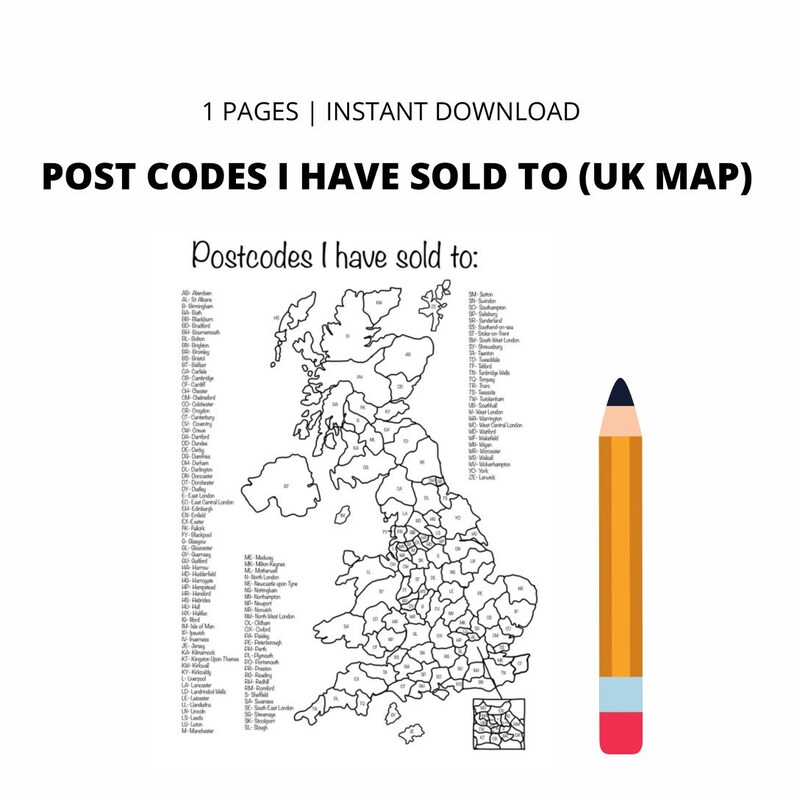 Order Map | UK Postcodes Map | Download | Small Business - Etsy