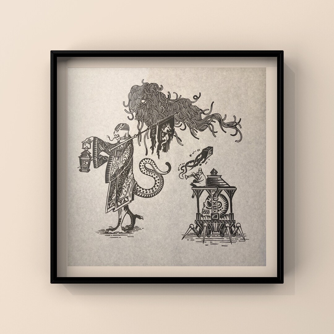 Parade of Monsters Linocuts on Rice Paper - Etsy