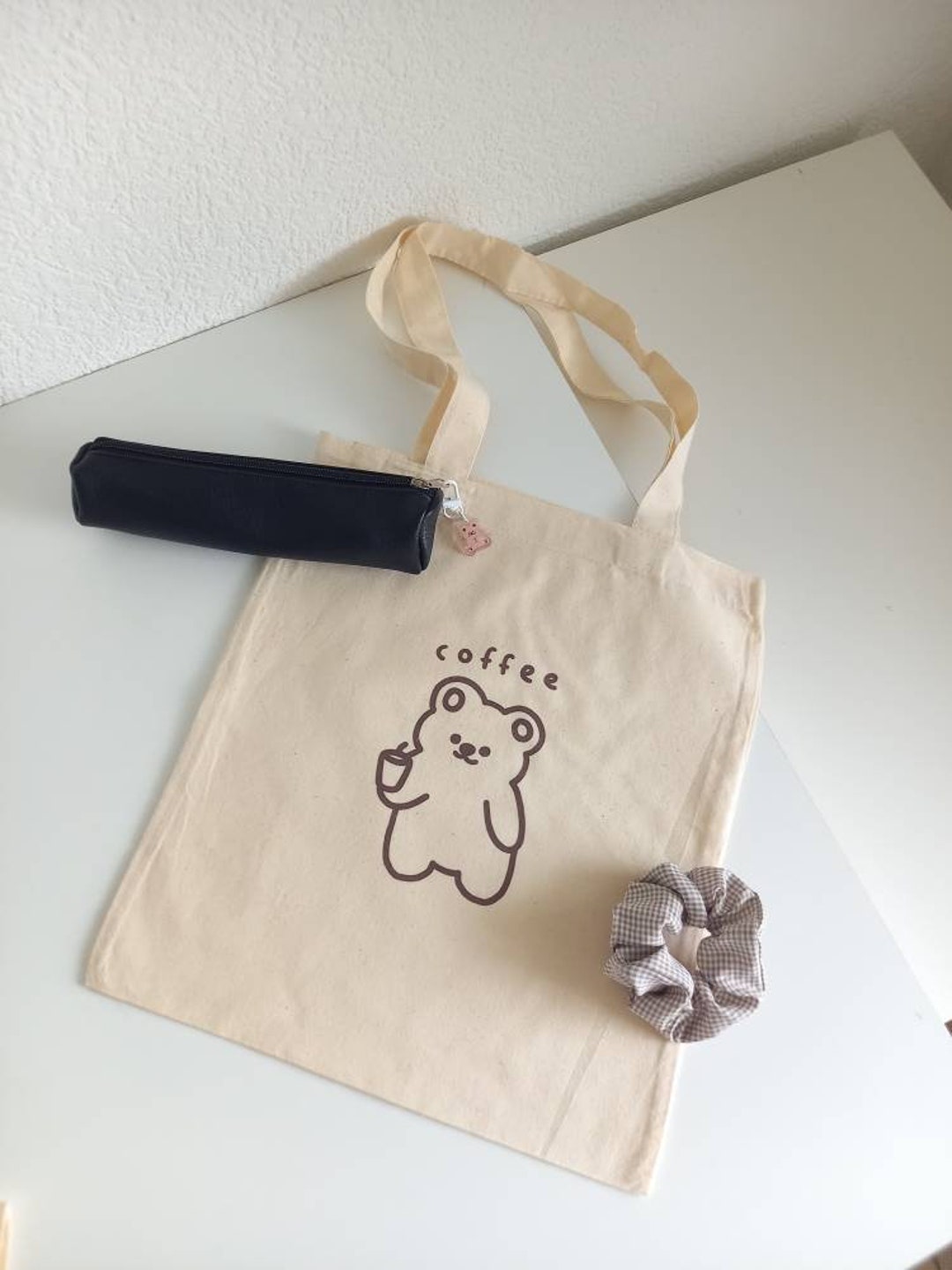 Cute Totebag Bear Totebag Kawaii Totebag Tote Canva Bag - Etsy