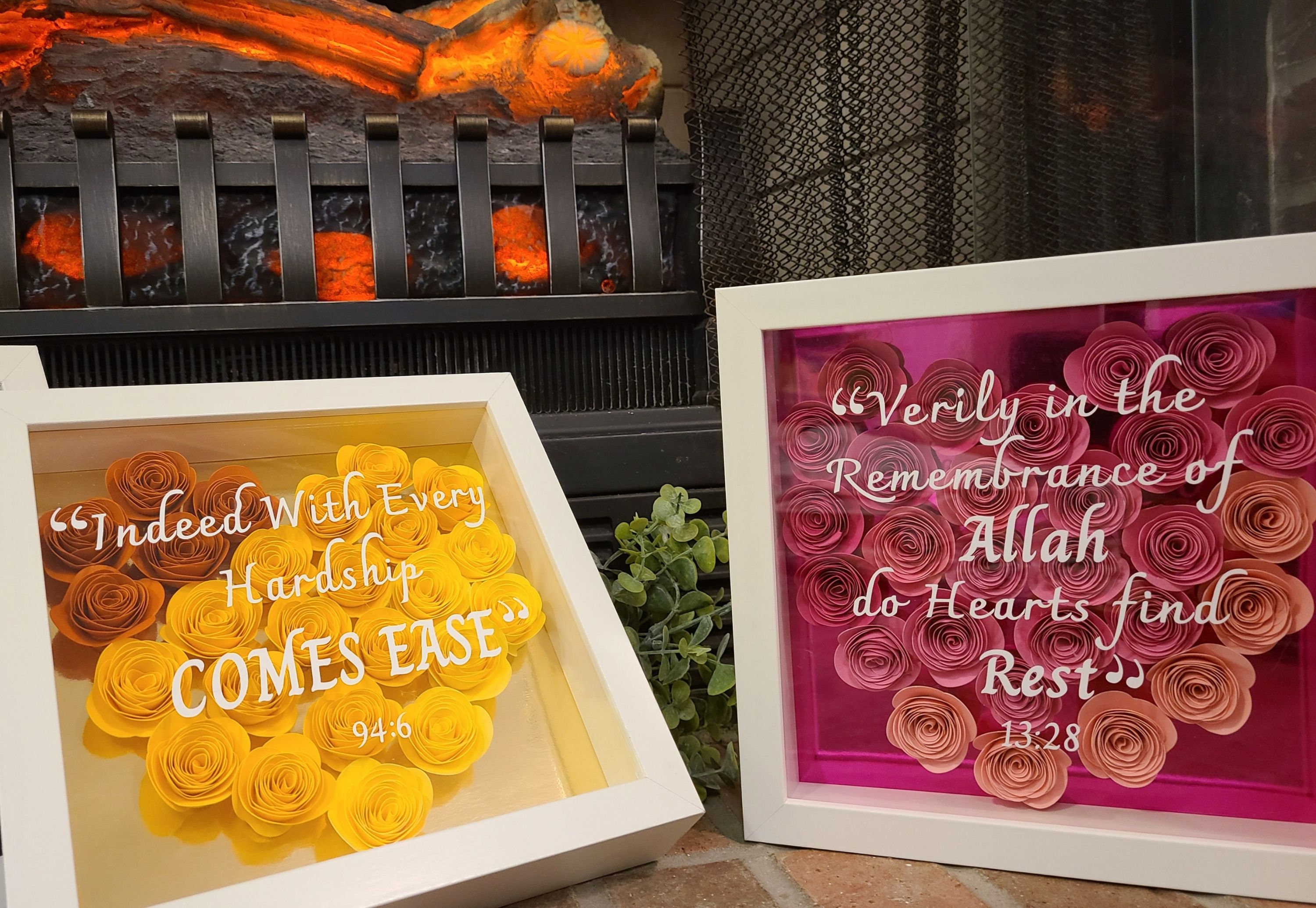 Islamic Shadow Box, Arabic Dua Frame, Islamic Home Decor, Flower Shadow ...