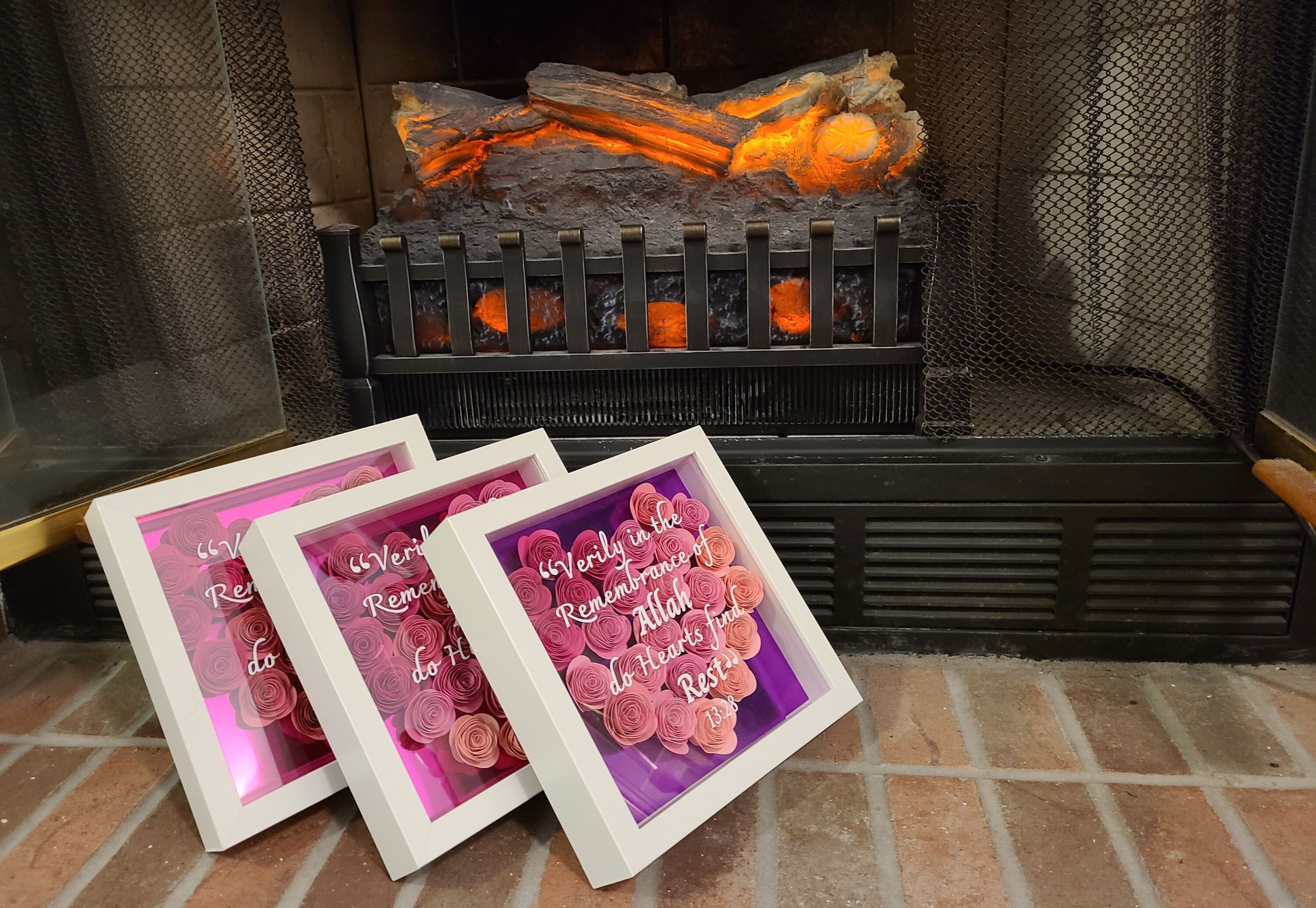 Islamic Shadow Box, Arabic Dua Frame, Islamic Home Decor, Flower Shadow ...