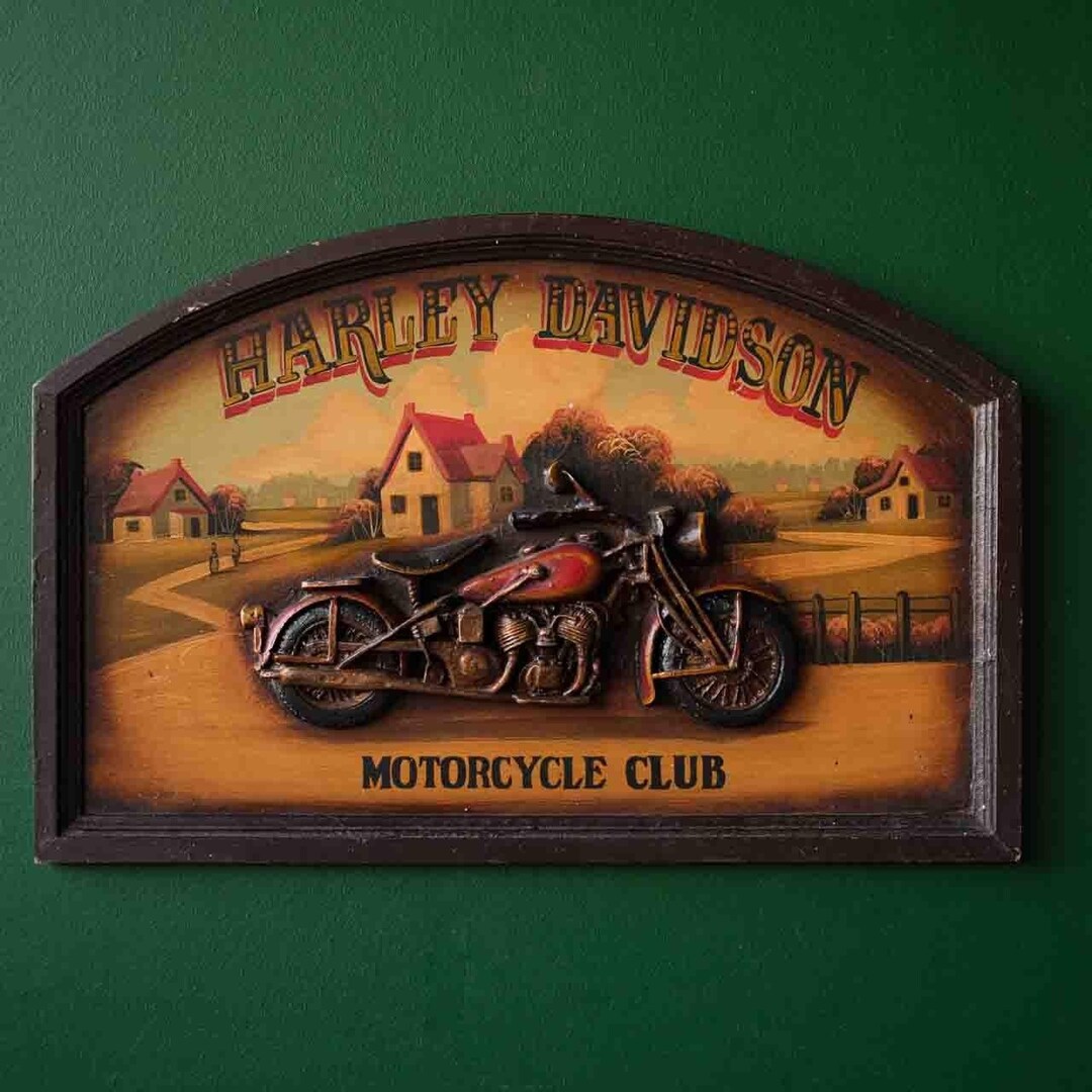 Harley Davidson Pan Head Motorcycle Relief Panel pub Docor, Office ...