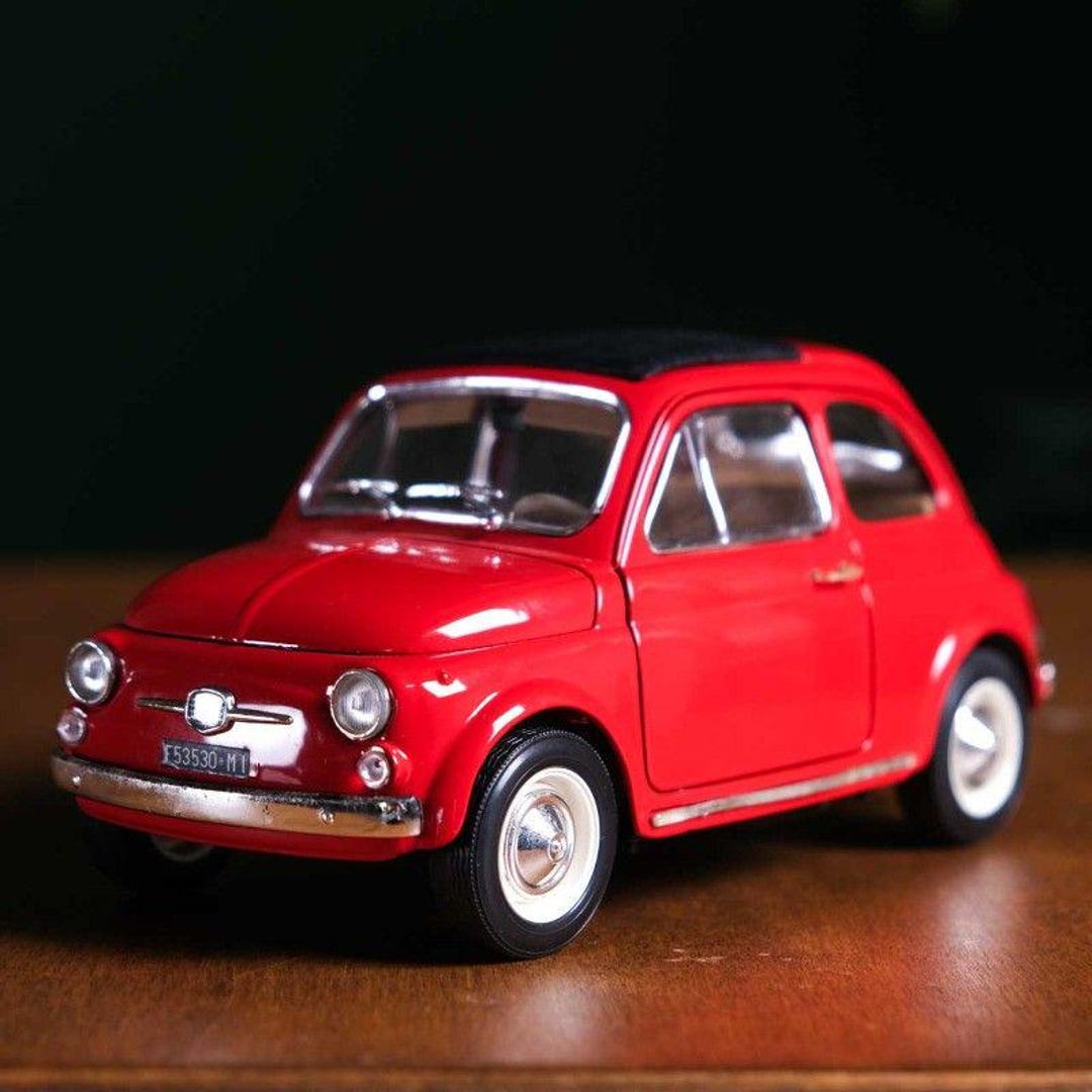 Burago Fiat 500 Model Car Red, 1:18 Scale - Etsy