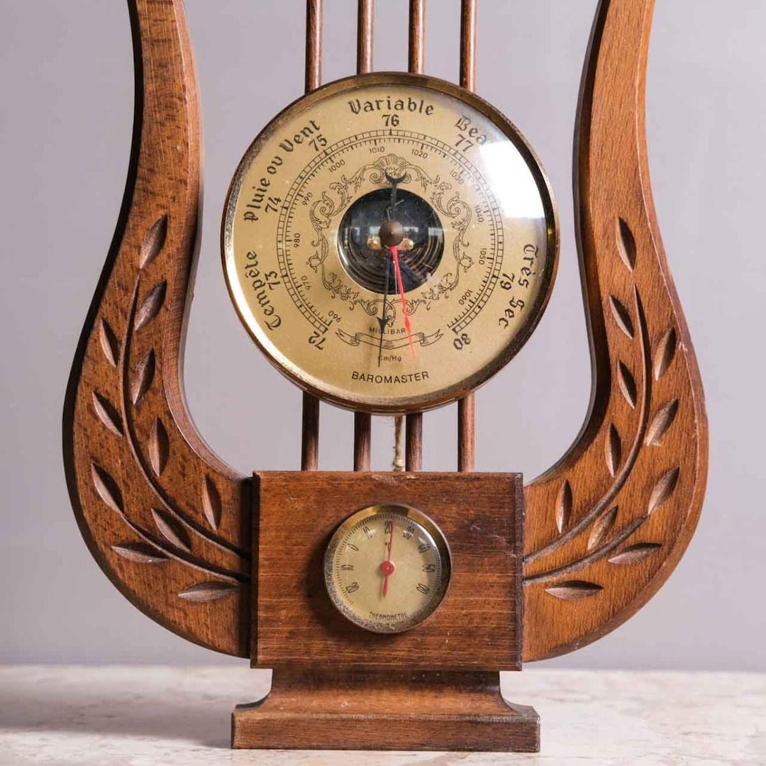 Vintage Wooden Barometer Classic Weather Gauge - Etsy