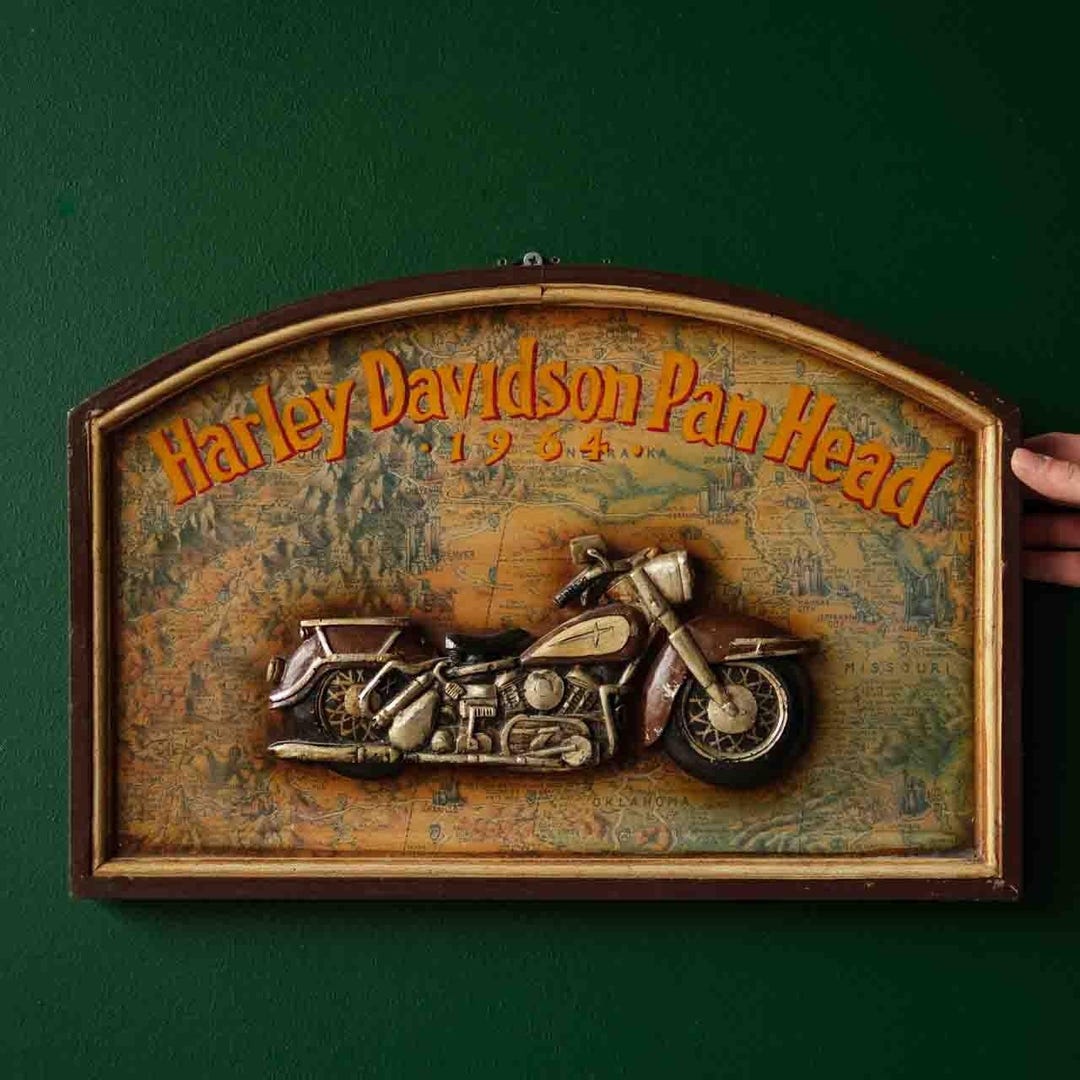 Harley Davidson Pan Head Motorcycle Relief Panel pub Docor, Office ...