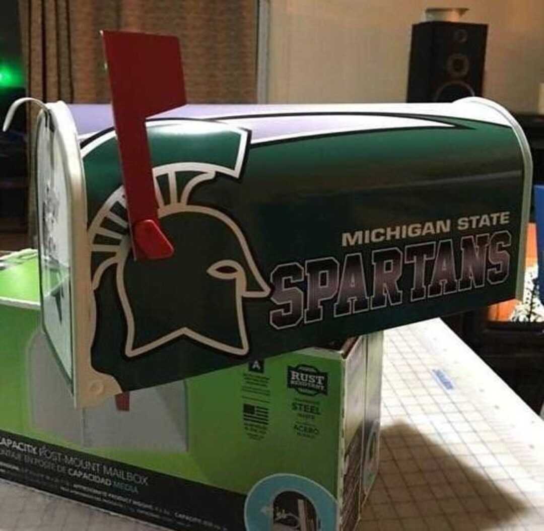 Jumbo Michigan State Spartans Custom Mailbox - Etsy