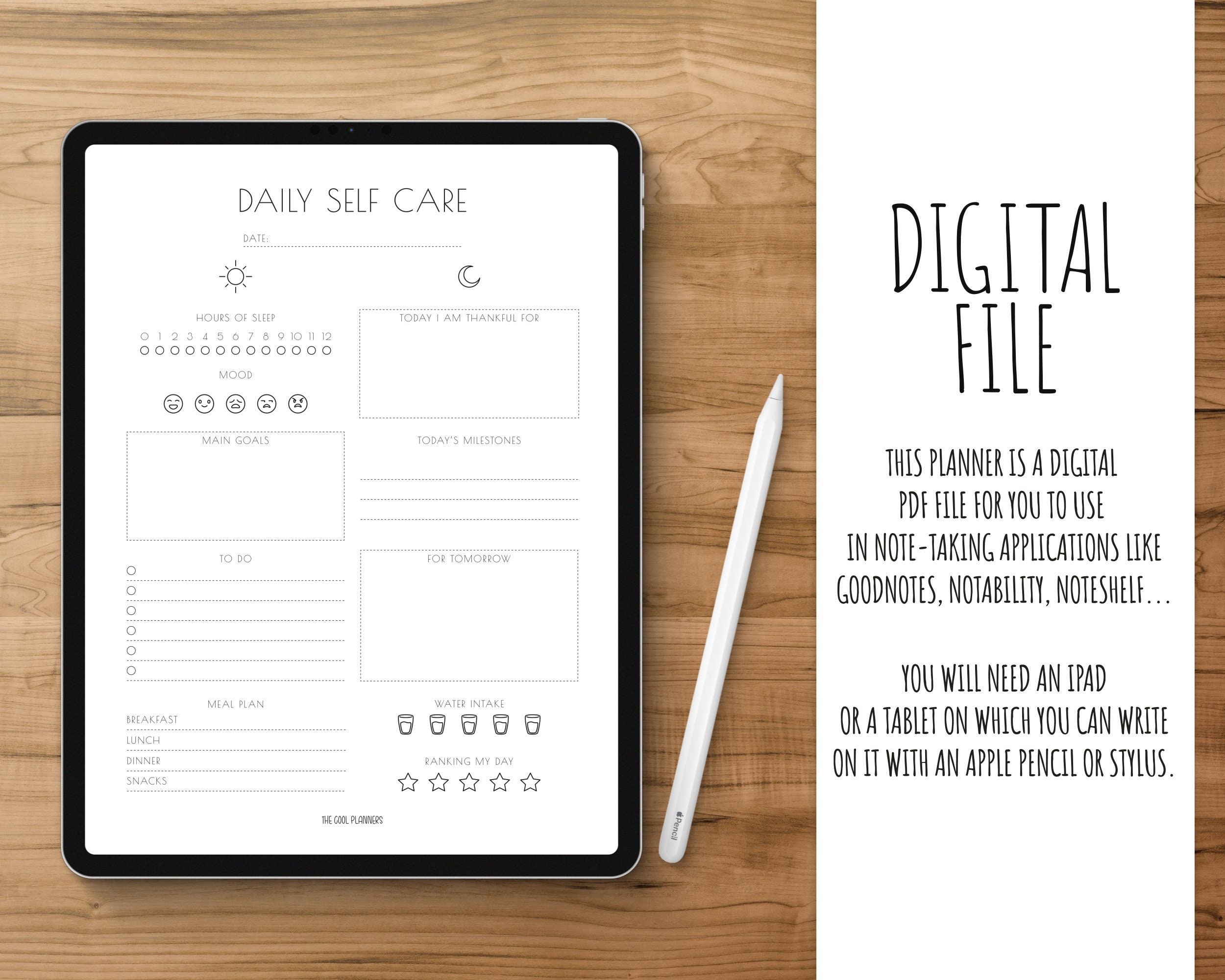 Daily Planner Printable Self Care Journal Digital Wellness - Etsy
