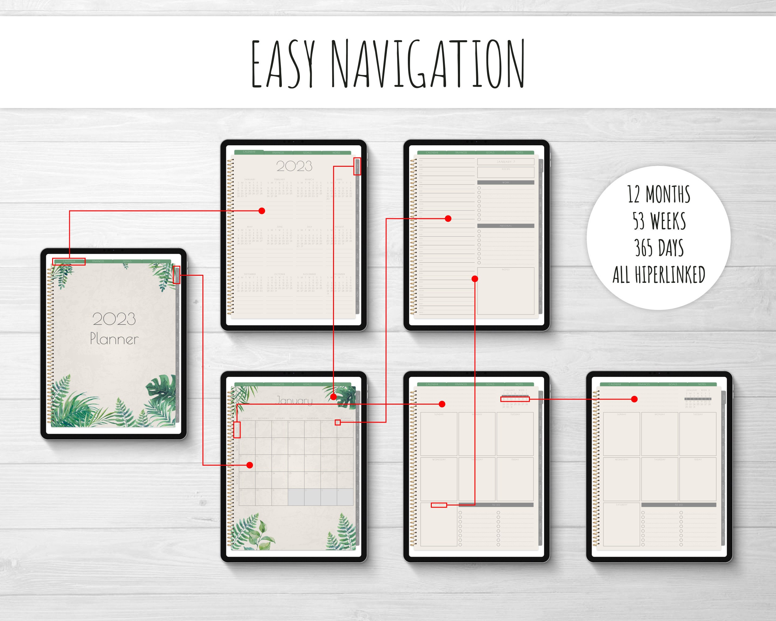 2023 Digital Planner, Daily Weekly Monthly, Digital Journal ...