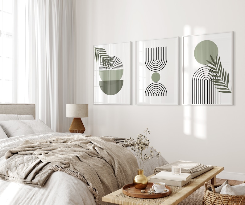 Boho Sage Green Wall Art Prints Set of 3 Digital Download - Etsy UK