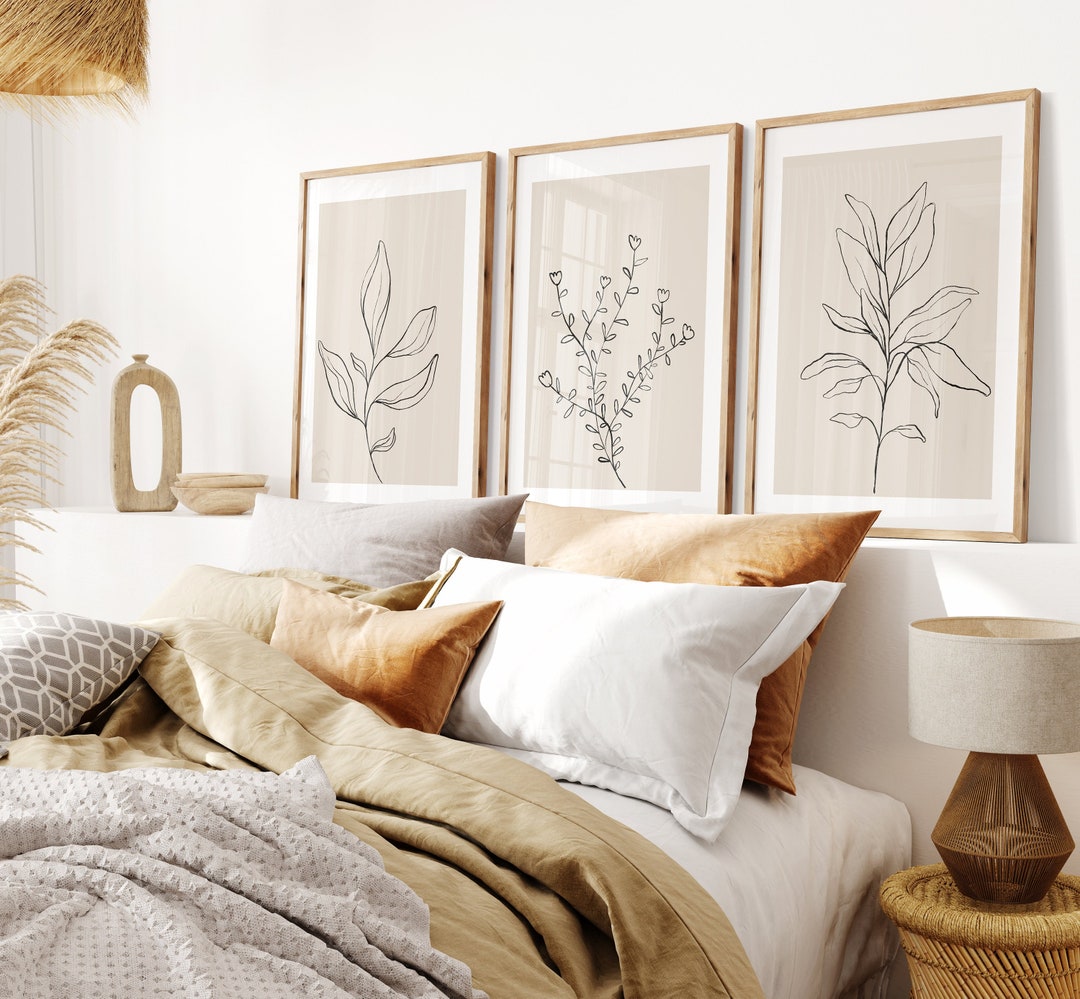 Neutral Wall Prints Set of 3 Prints,, Botanical Wall Prints, Botanical ...