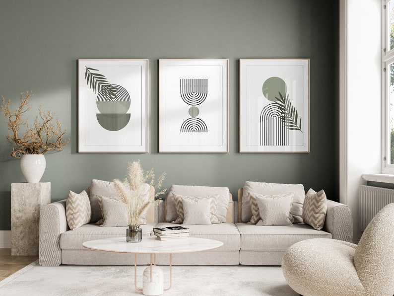 Boho Sage Green Wall Art Prints Set of 3 Digital Download - Etsy UK