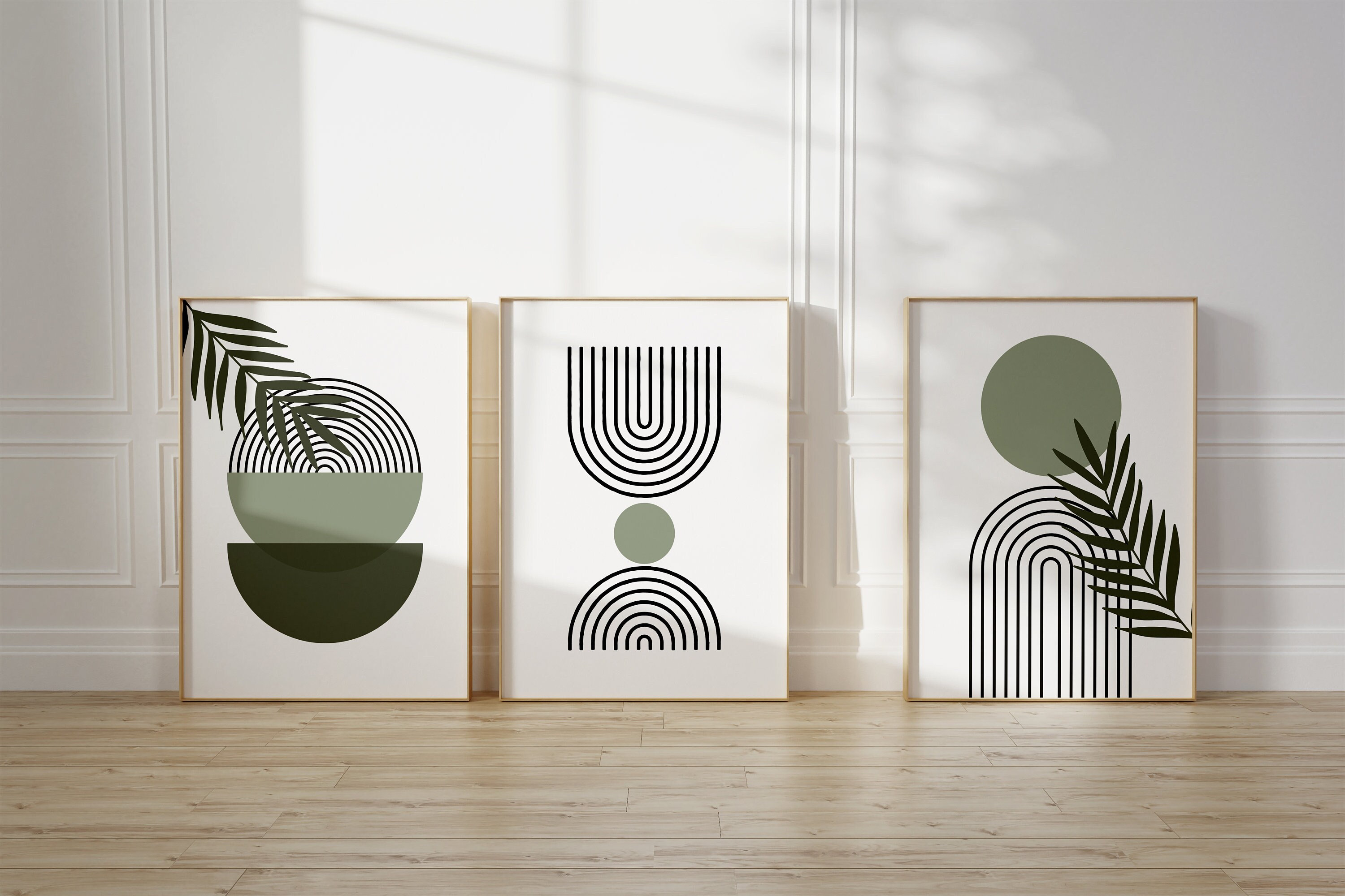 Boho Sage Green Wall Art Prints Set of 3 Digital Download - Etsy UK