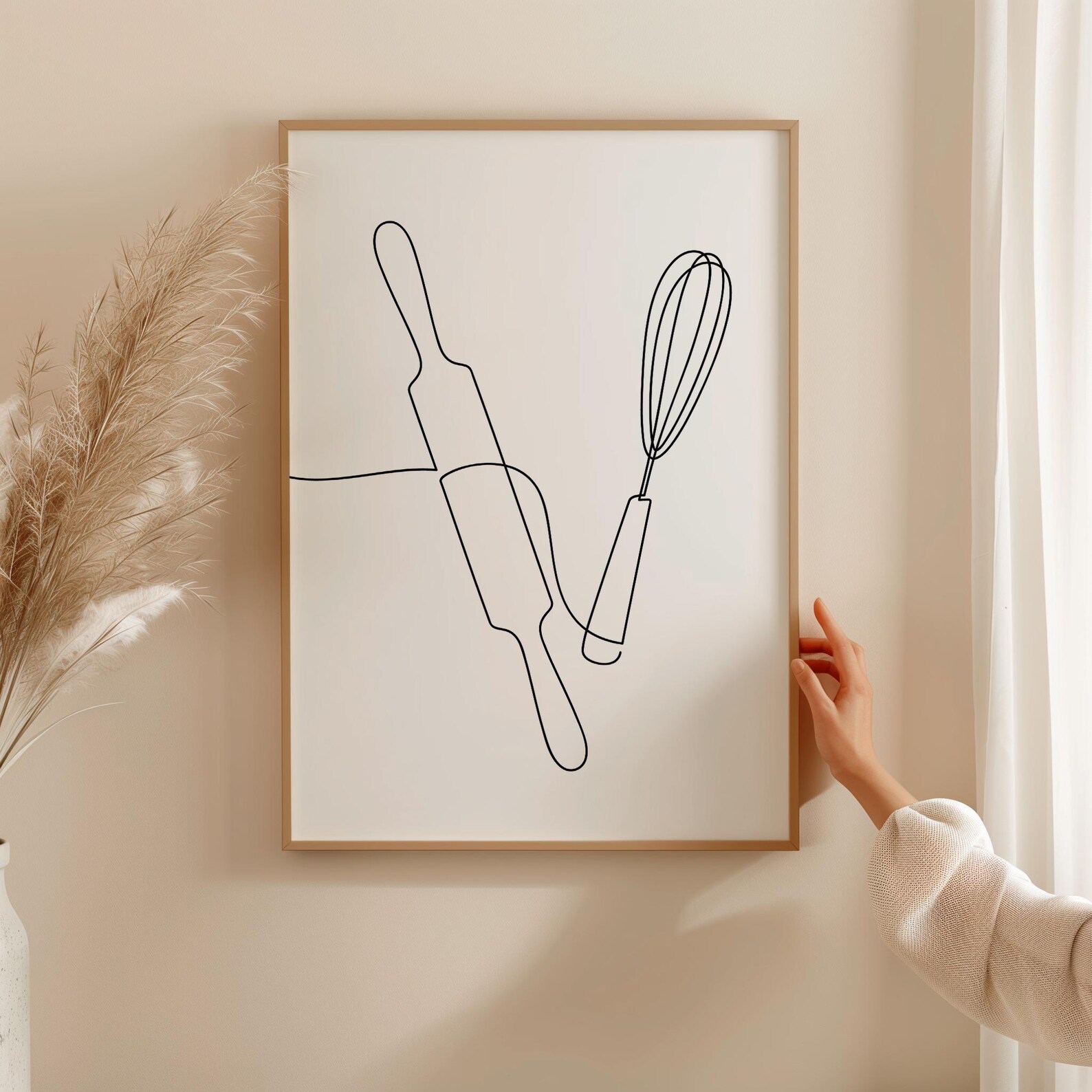 Kitchen Line Art Prints: Set of 4 Minimalist Drawings (digital Download ...
