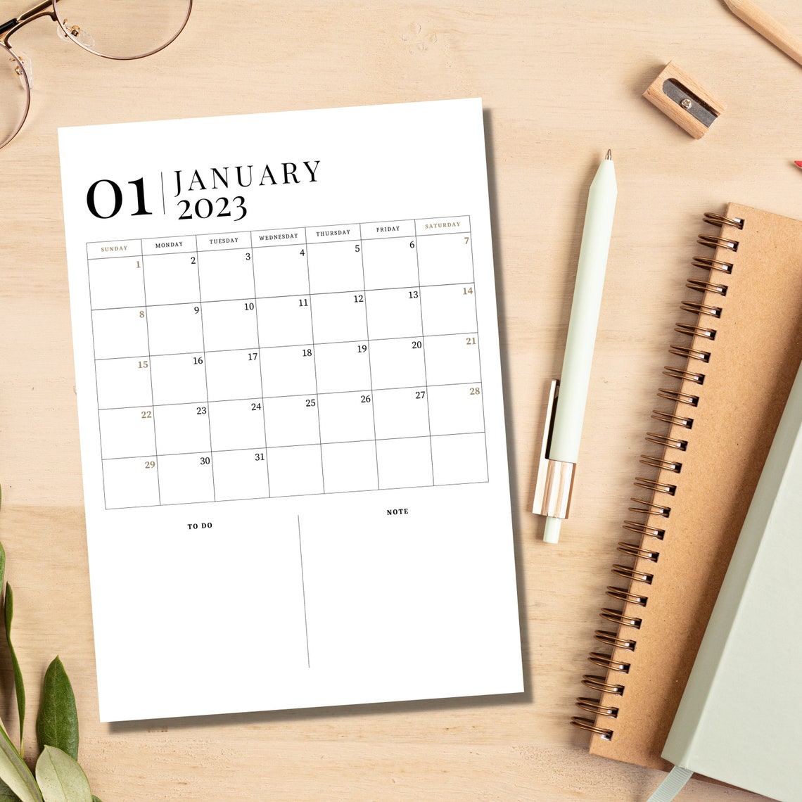 Printable Calendar 2023 A4 and Letter Size Digital Download - Etsy