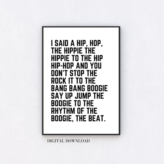Rappers Delight Print Hip Hop Song Lyrics Quote Digital | Etsy