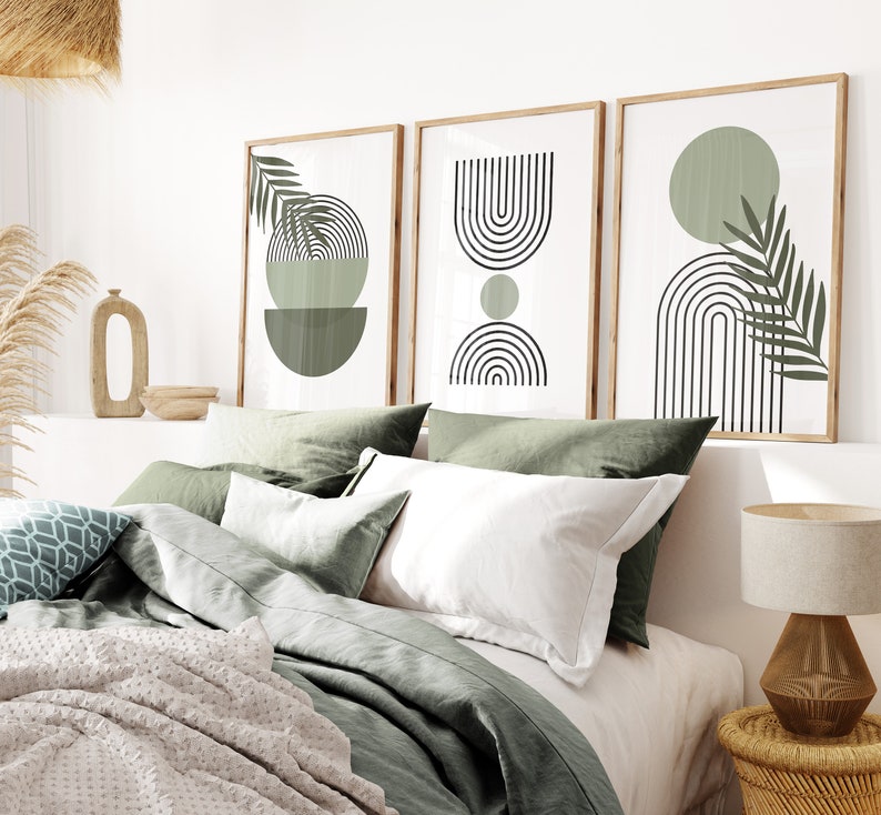 Boho Sage Green Wall Art Prints Set of 3 Digital Download - Etsy UK