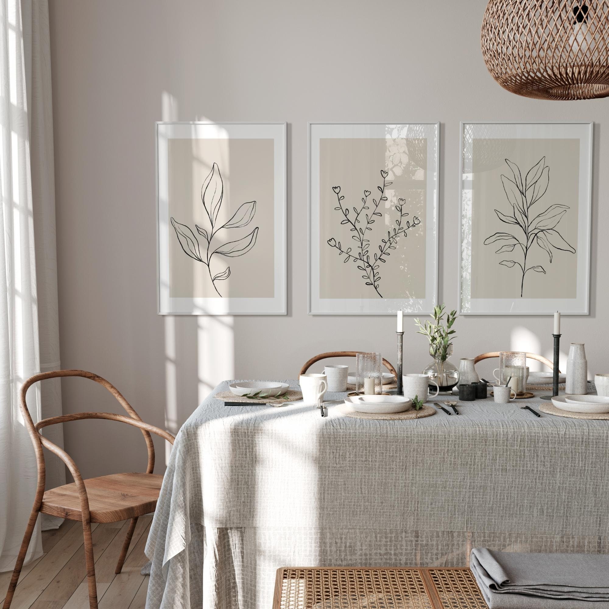 Neutral Wall Prints Set of 3 Prints Botanical Wall Prints - Etsy