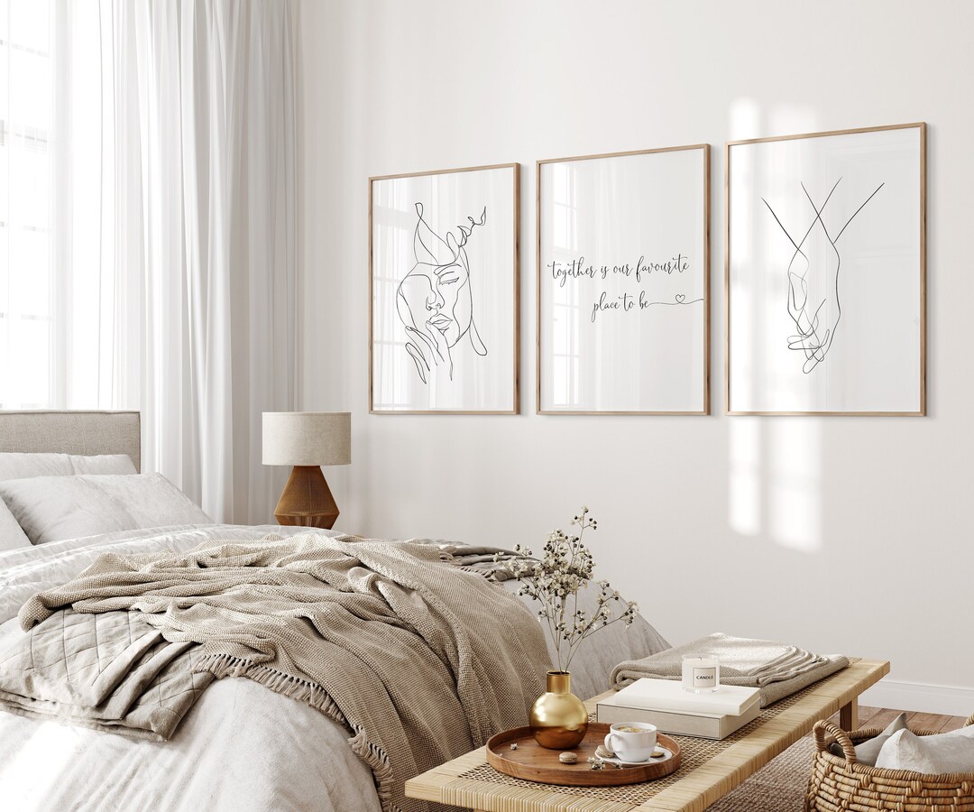 Bedroom Wall Decor, Together is Our Favourite Place to Be Set of 3 ...