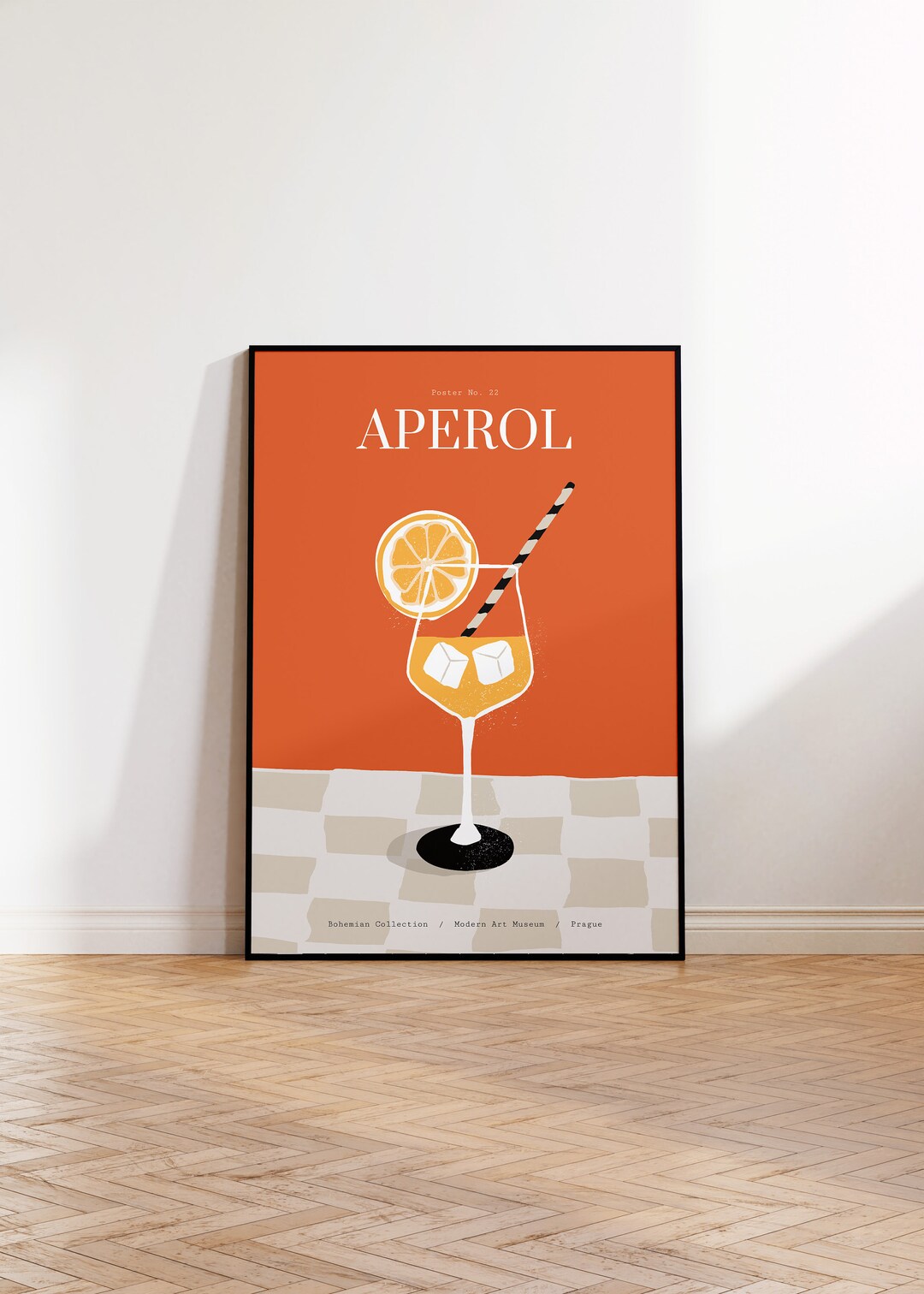 Aperol Spritz Art Print: Bar Cart Cocktail Illustration (digital ...