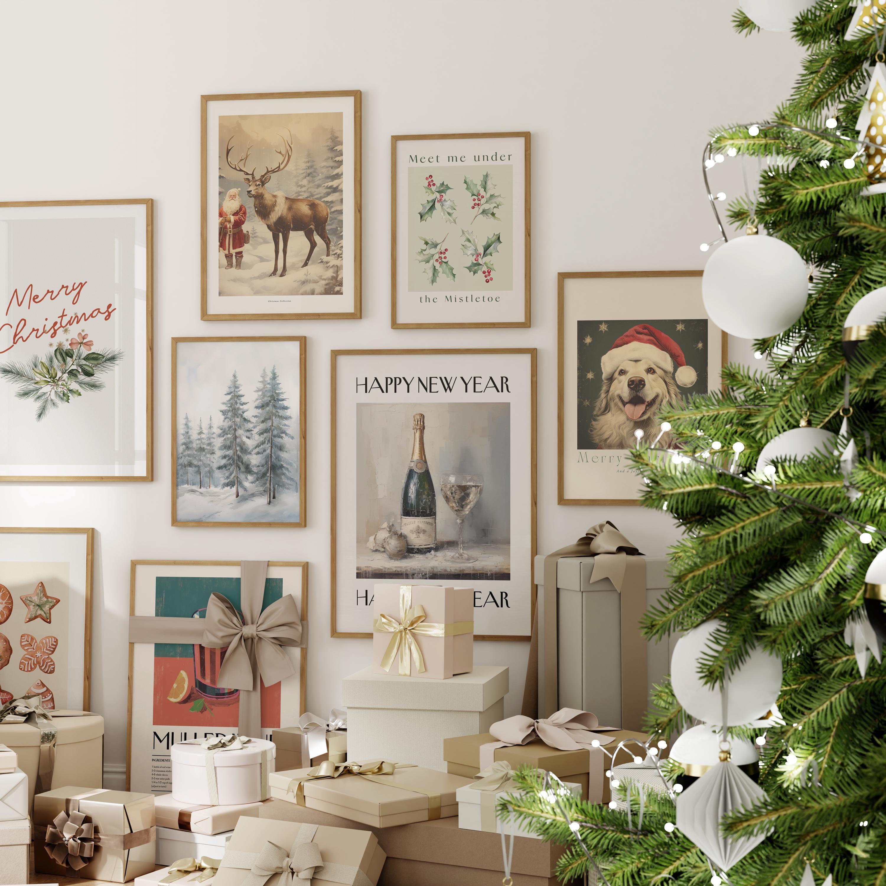 Christmas Wall Art Prints: Cozy Holiday Decor Set (digital Download) - Etsy