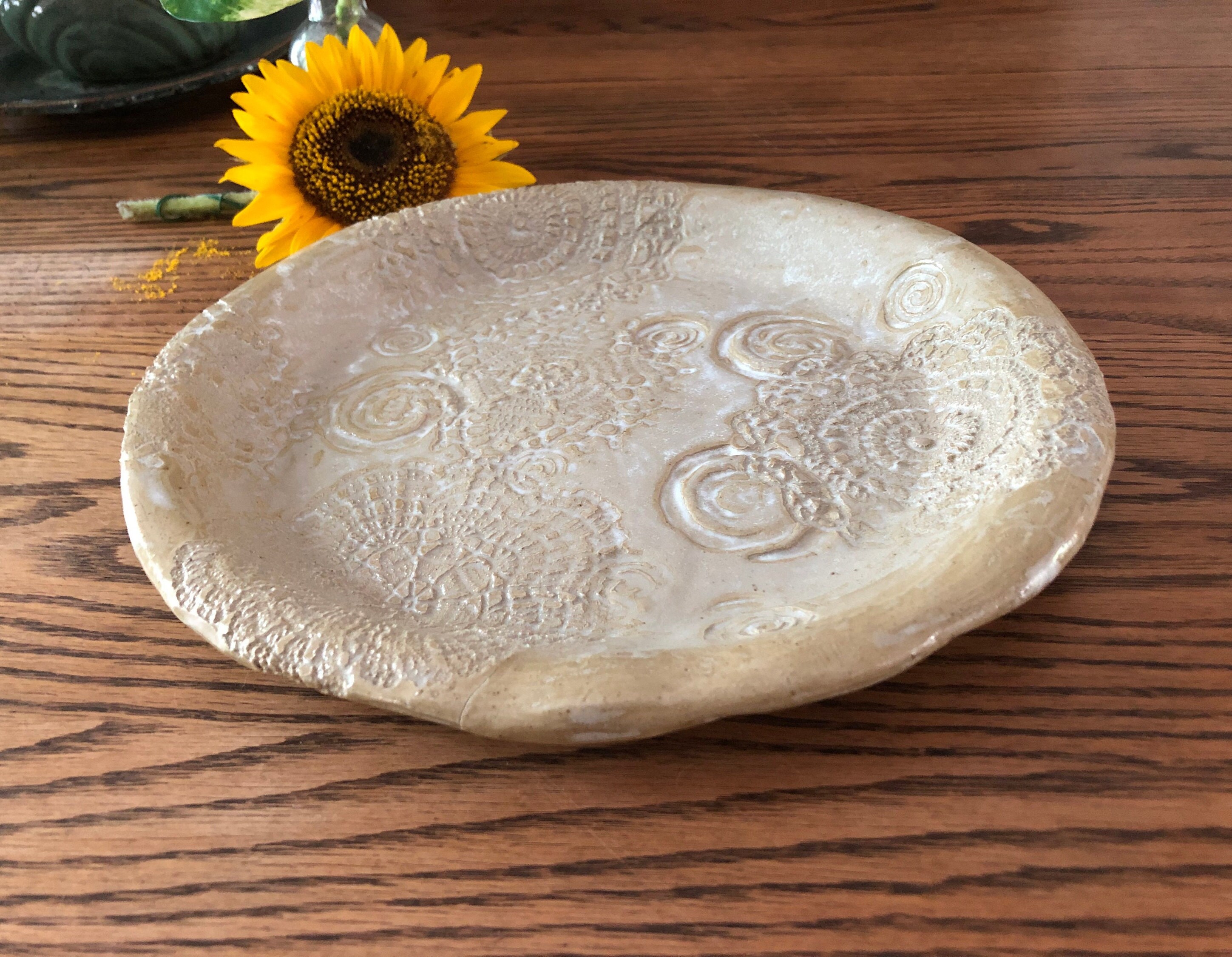 Large White Ceramic Platter - Etsy