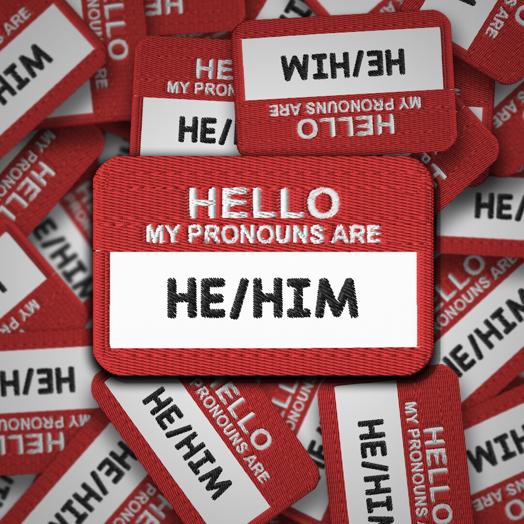 Hello My Pronouns Are He/him Pronoun Name Tag, LGBTQIA+ and Ally ...