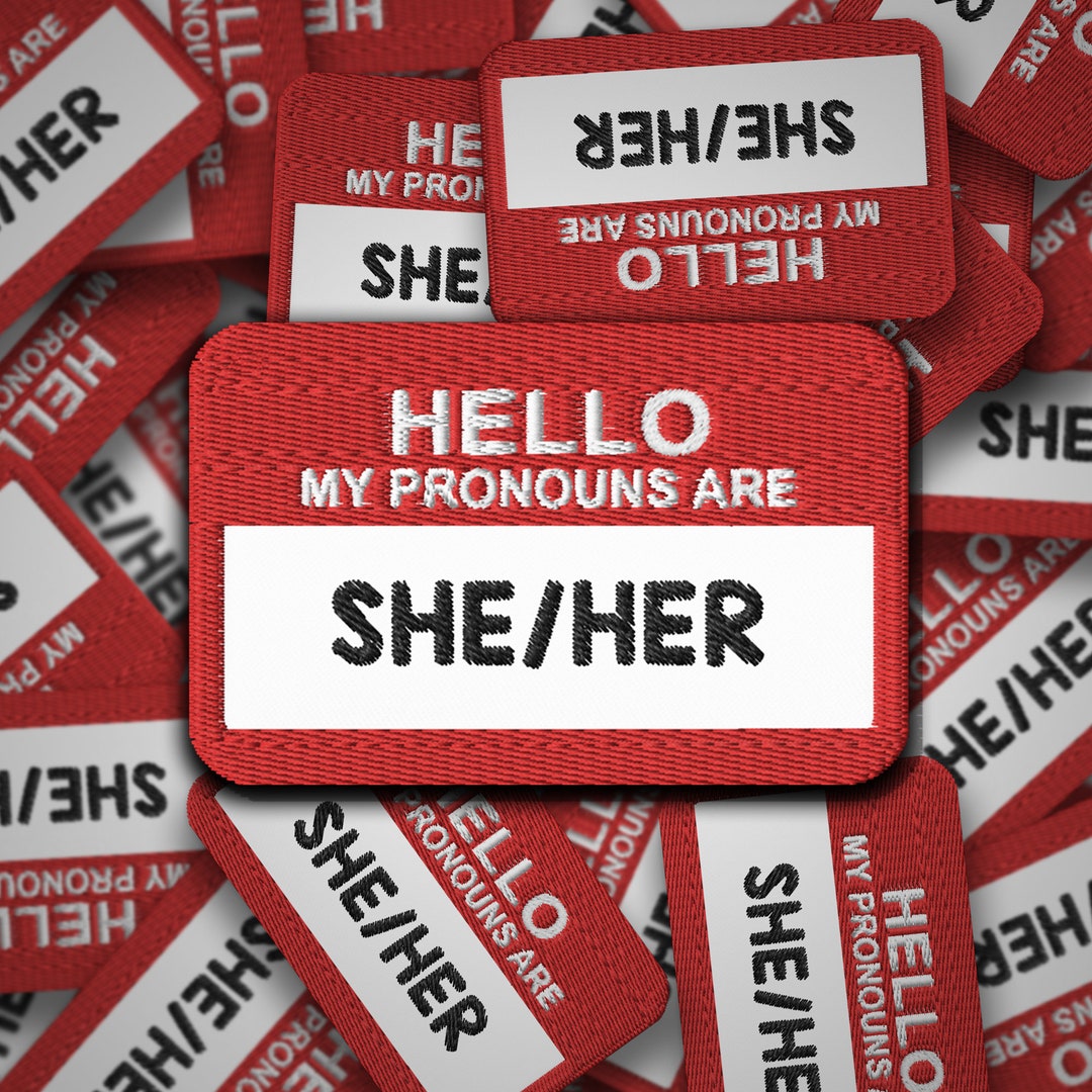 Hello My Pronouns Are She/her Pronoun Name Tag, LGBTQIA+ and Ally ...