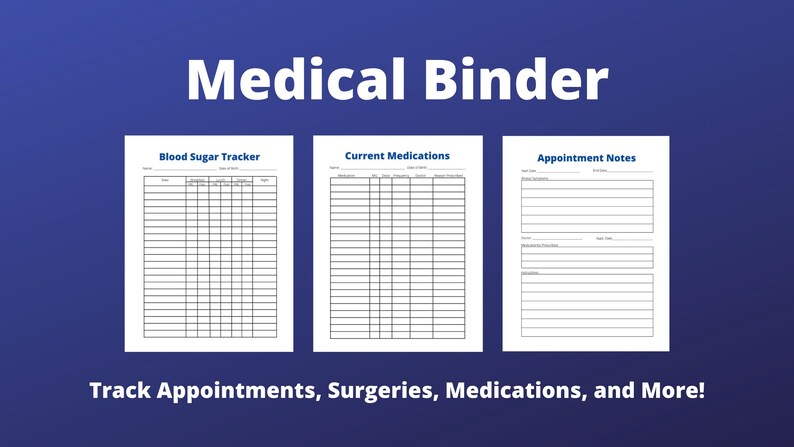 Printable Medical Binder - Etsy