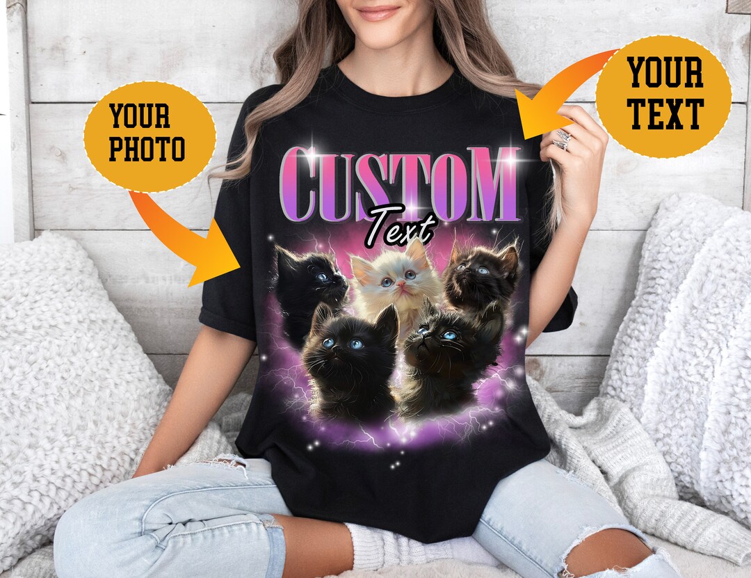 Custom Cat Dad Tee, 90s Bootleg Rap Shirt, Personalized Pet Lover, Pet ...