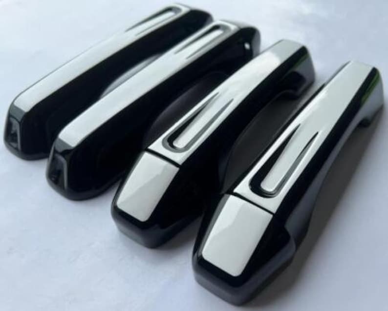Set of 4 Custom Black OR Chrome Door Handle Overlays / Covers for the ...