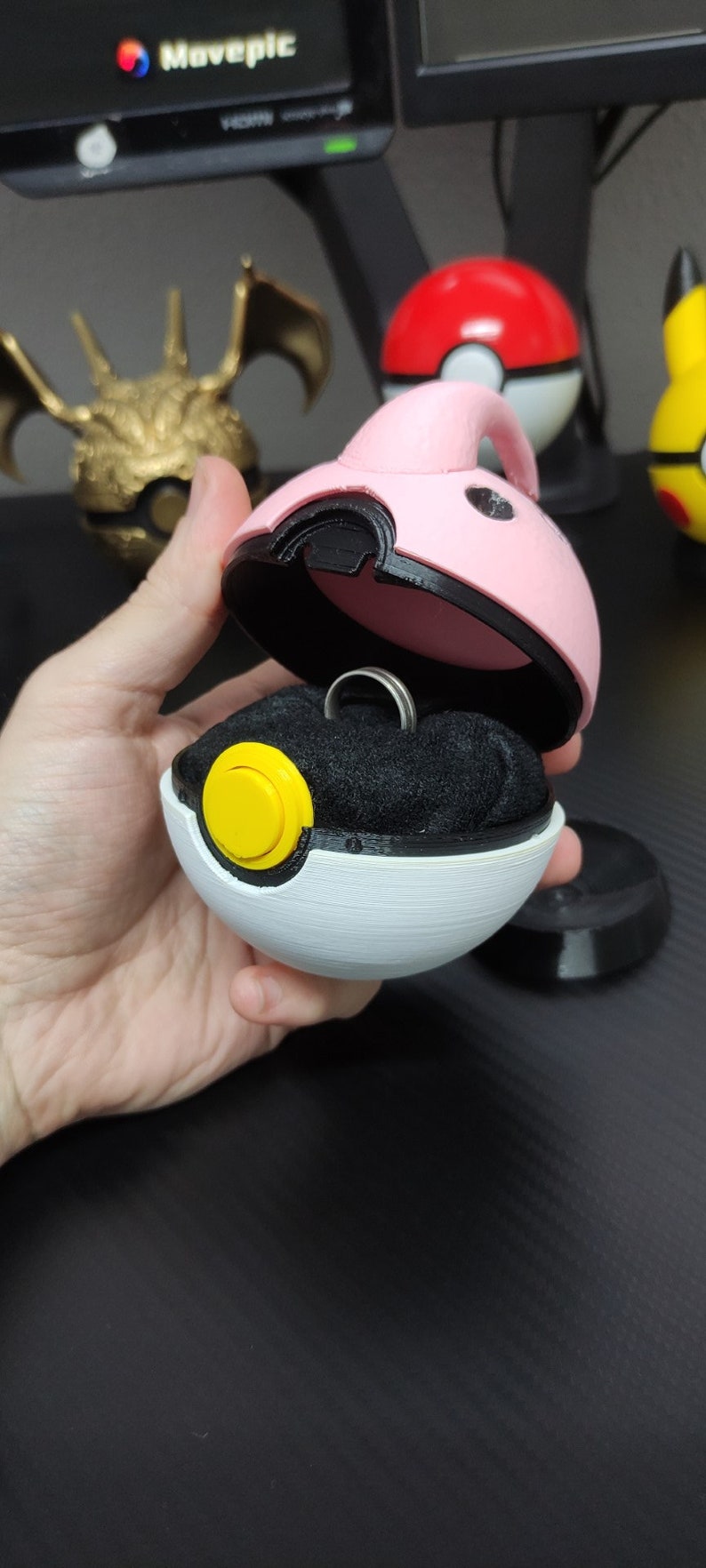 Pokeball Pikachu Pokemon Ring Box Premium - Etsy